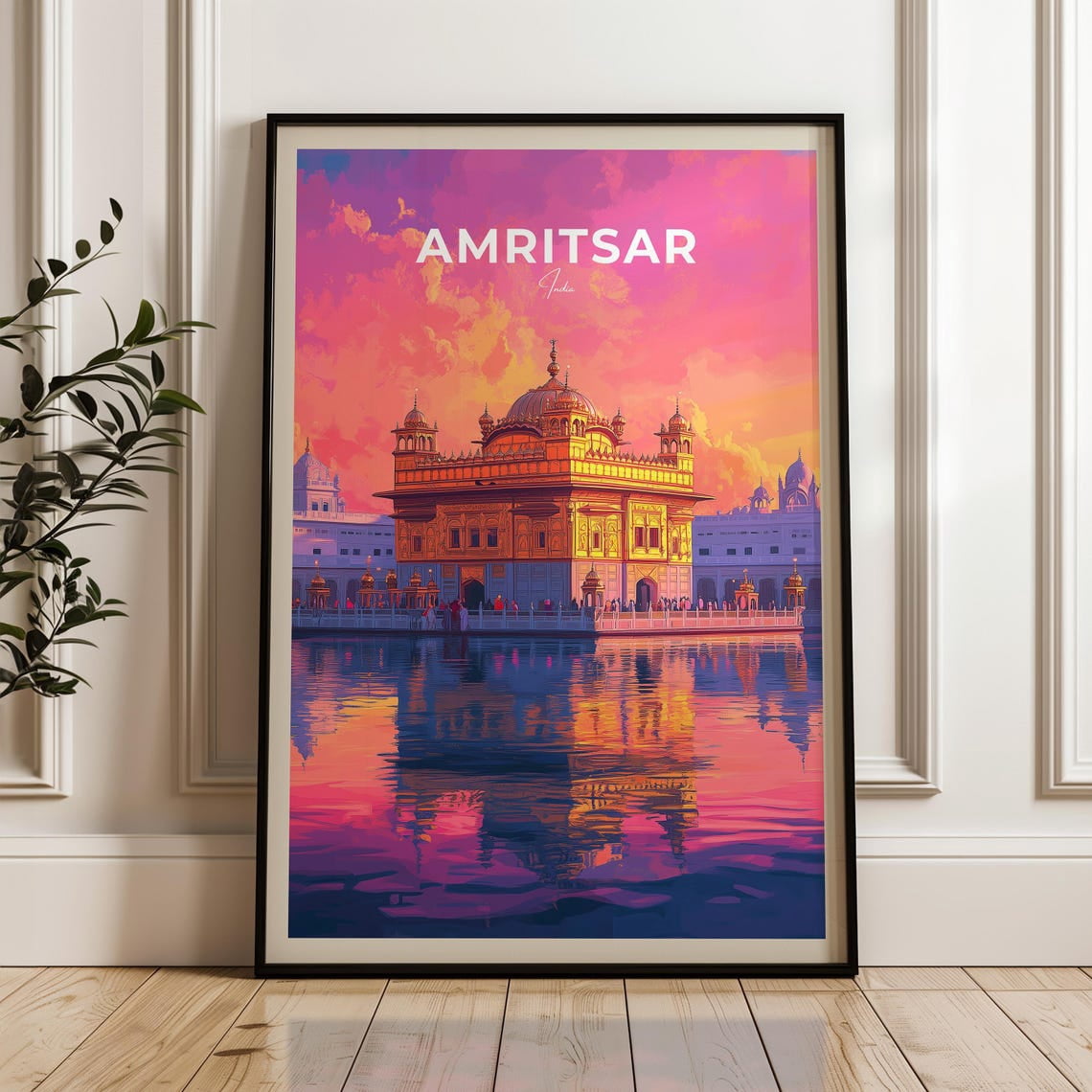 Amritsar Golden Temple Travel Print, India Wall Art Print, Unframed ...