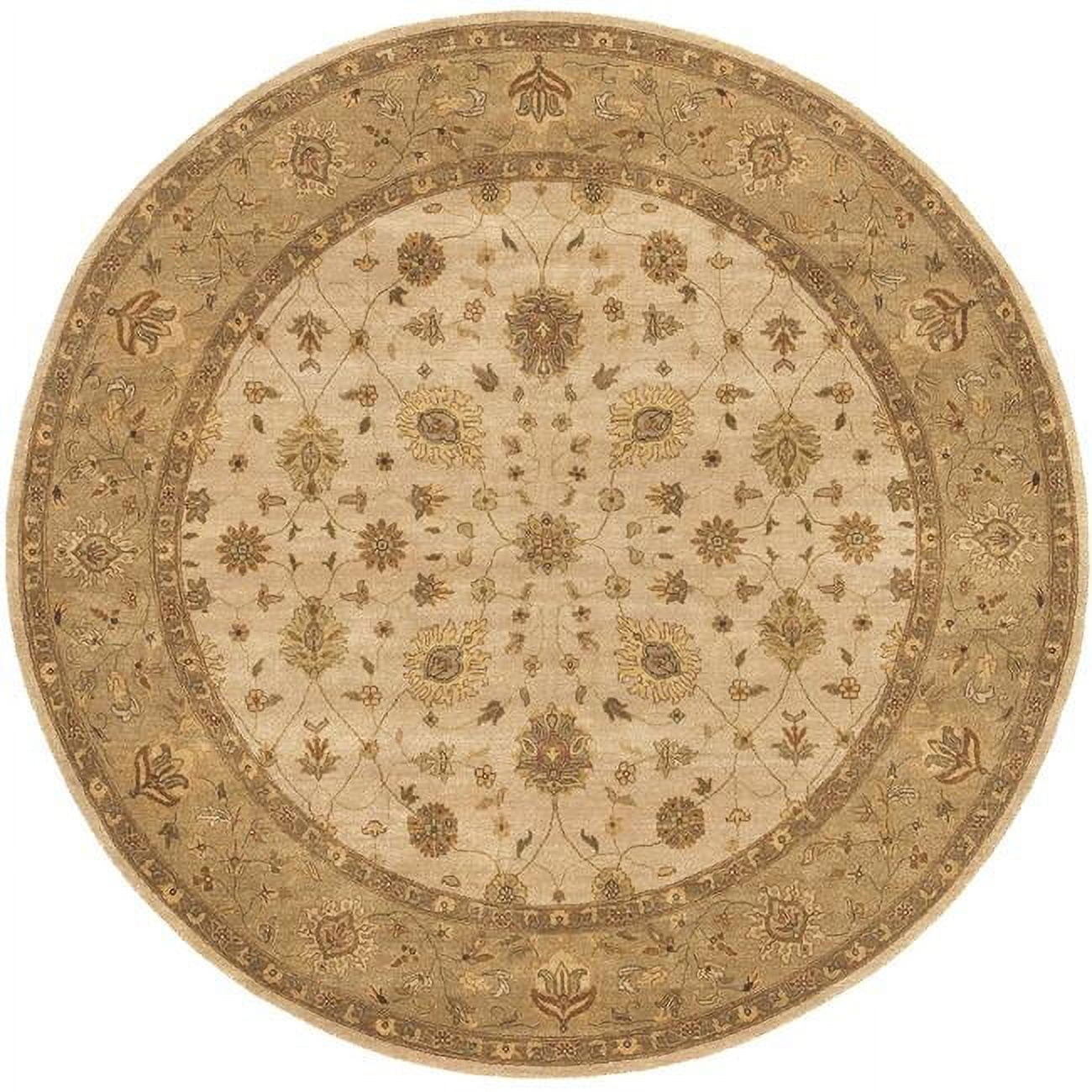 Amritsar Sultanabad Ivory & Beige Round Area Rug - 10 x 10 ft ...