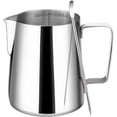 Amrules Milk Frothing Pitcher, 12oz Frother Cup with Clear Scale, 304 ...