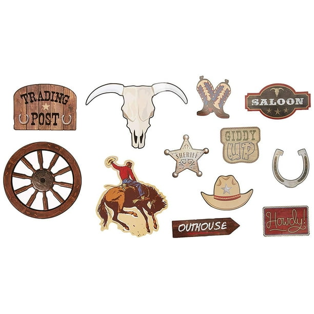 Amscan 190640 Western Value Cutouts, 11", 9",7", Multicolor - Walmart.com