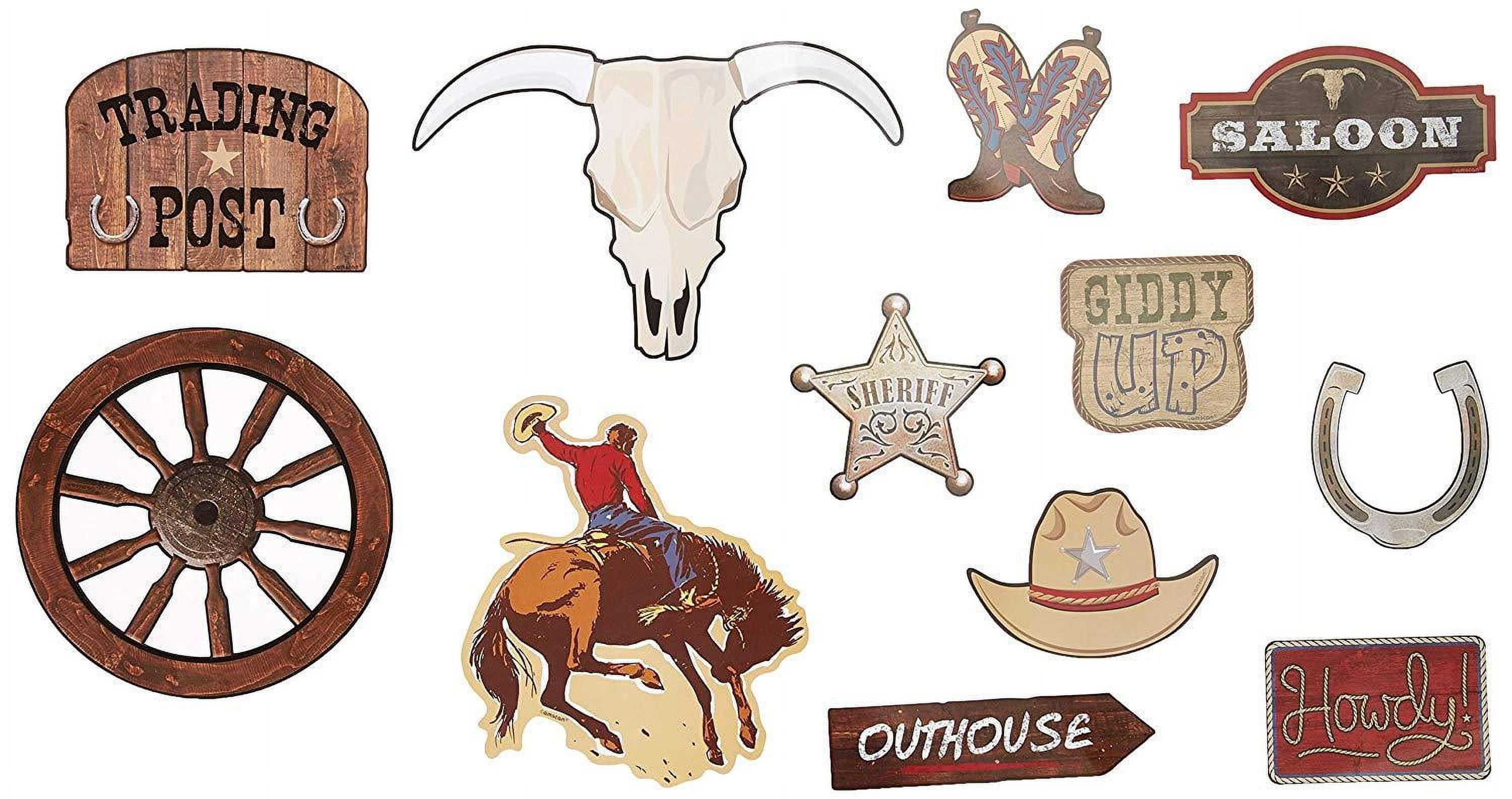 Amscan 190640 Western Value Cutouts, 11", 9",7", Multicolor - Walmart.com