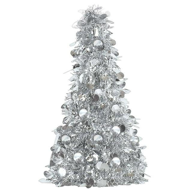 Amscan 240595 Christmas Small Tinsel Trees, Silver, Set Of 9 Trees ...