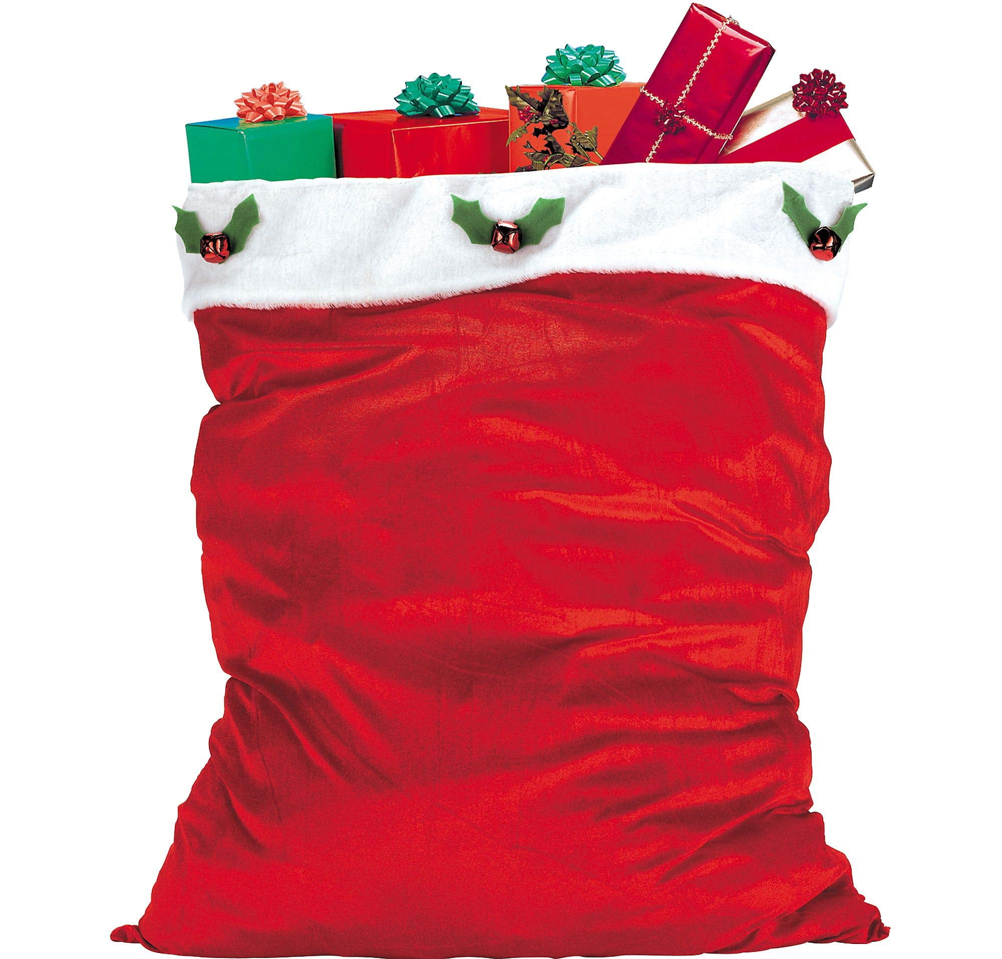 Amscan 393233 Christmas Santa Bag, 36" x 30", Red - Walmart.com