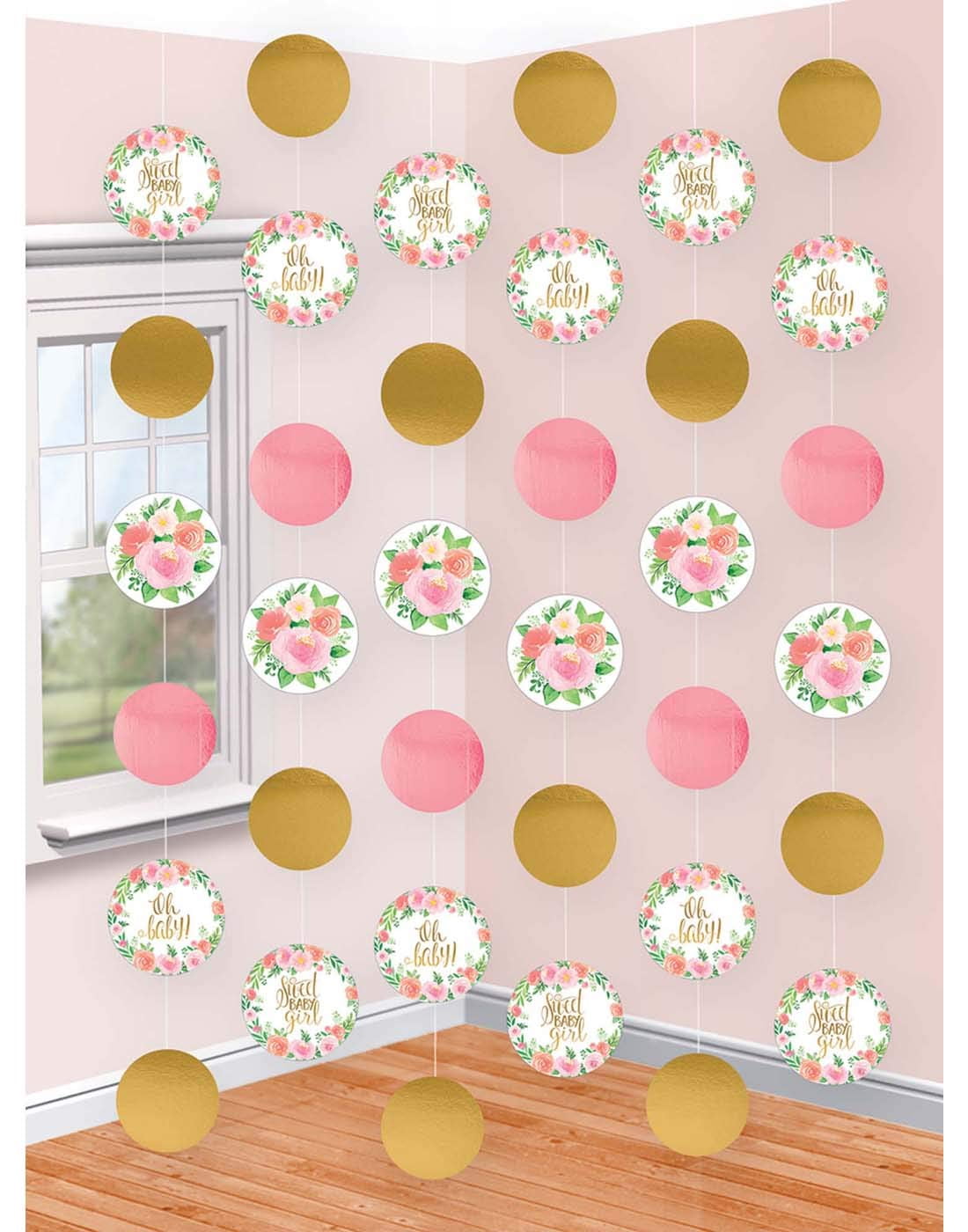 Amscan 670833 Floral Baby String Decoration, Multicolor - Walmart.com