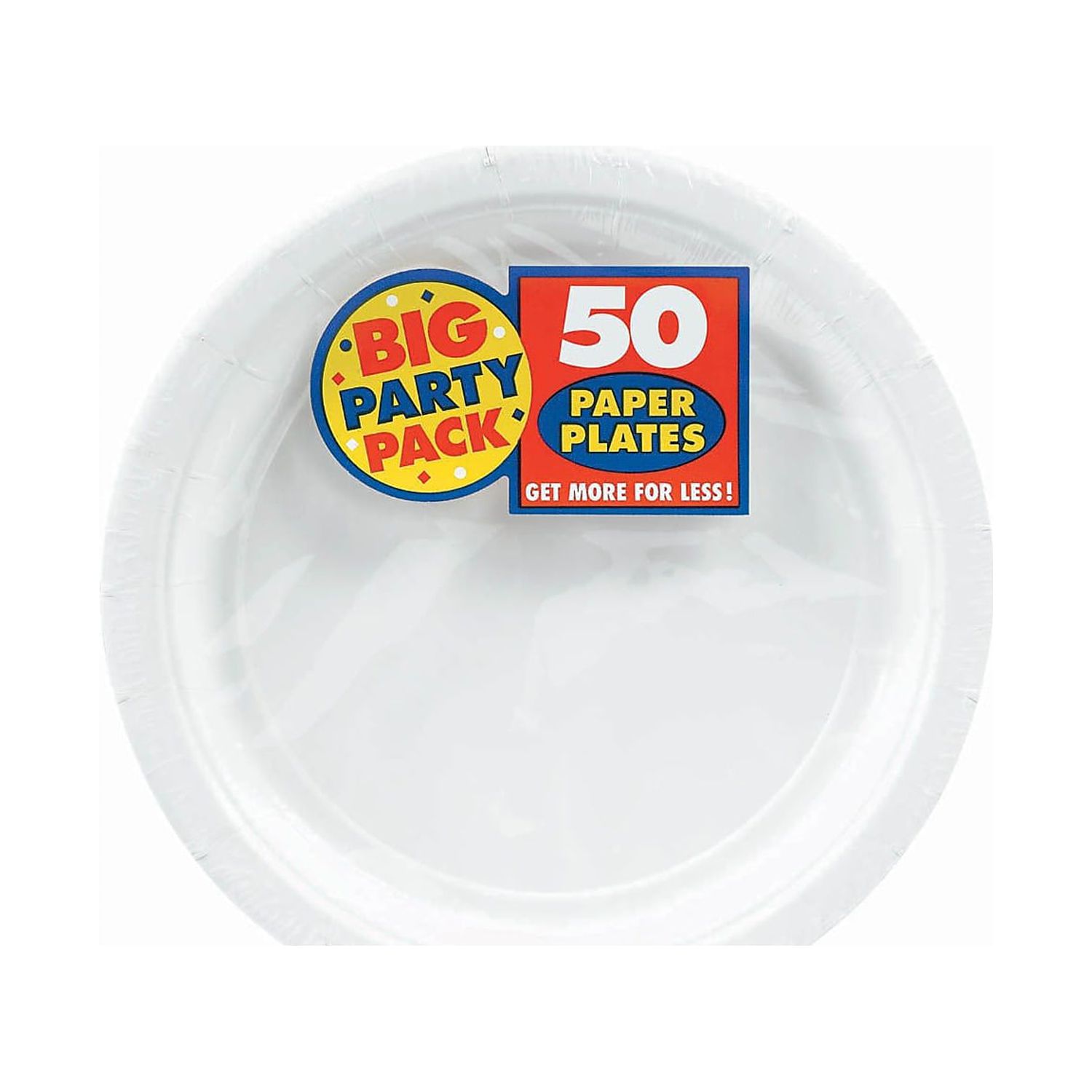 Amscan 7" White Big Party Pack Round Paper Plates 6/Pack 50 Per Pack ...
