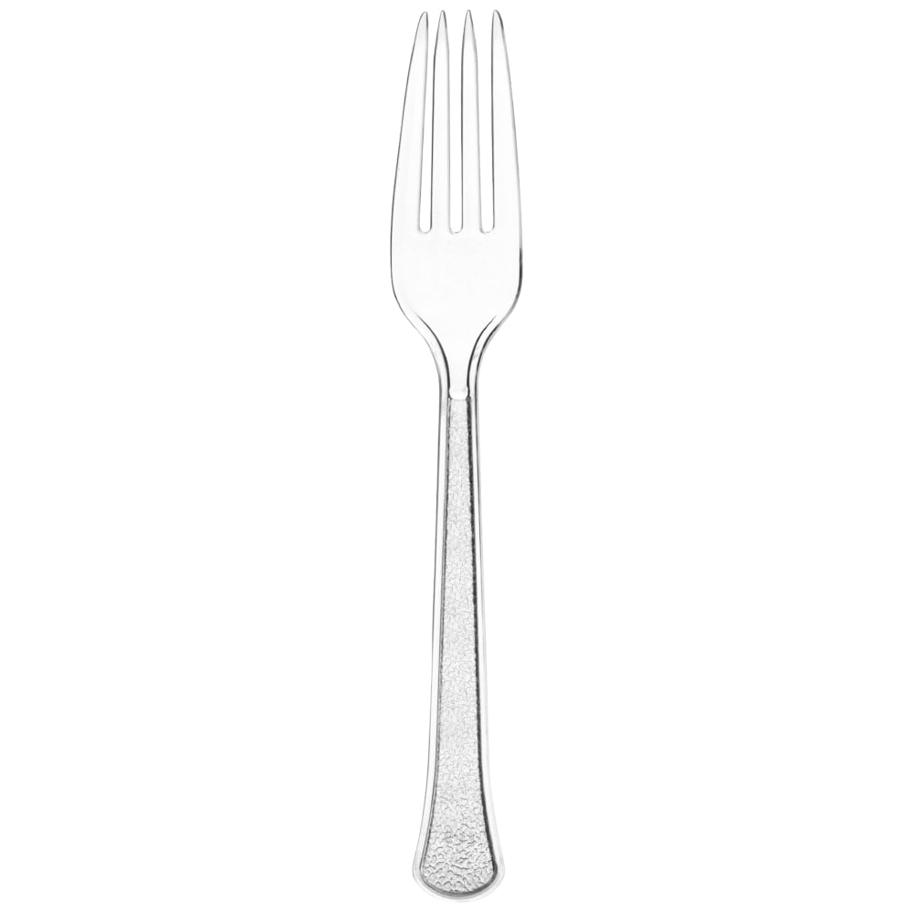 Amscan 8017 Solid Heavyweight Plastic Forks, Clear, 50 Forks Per Pack ...