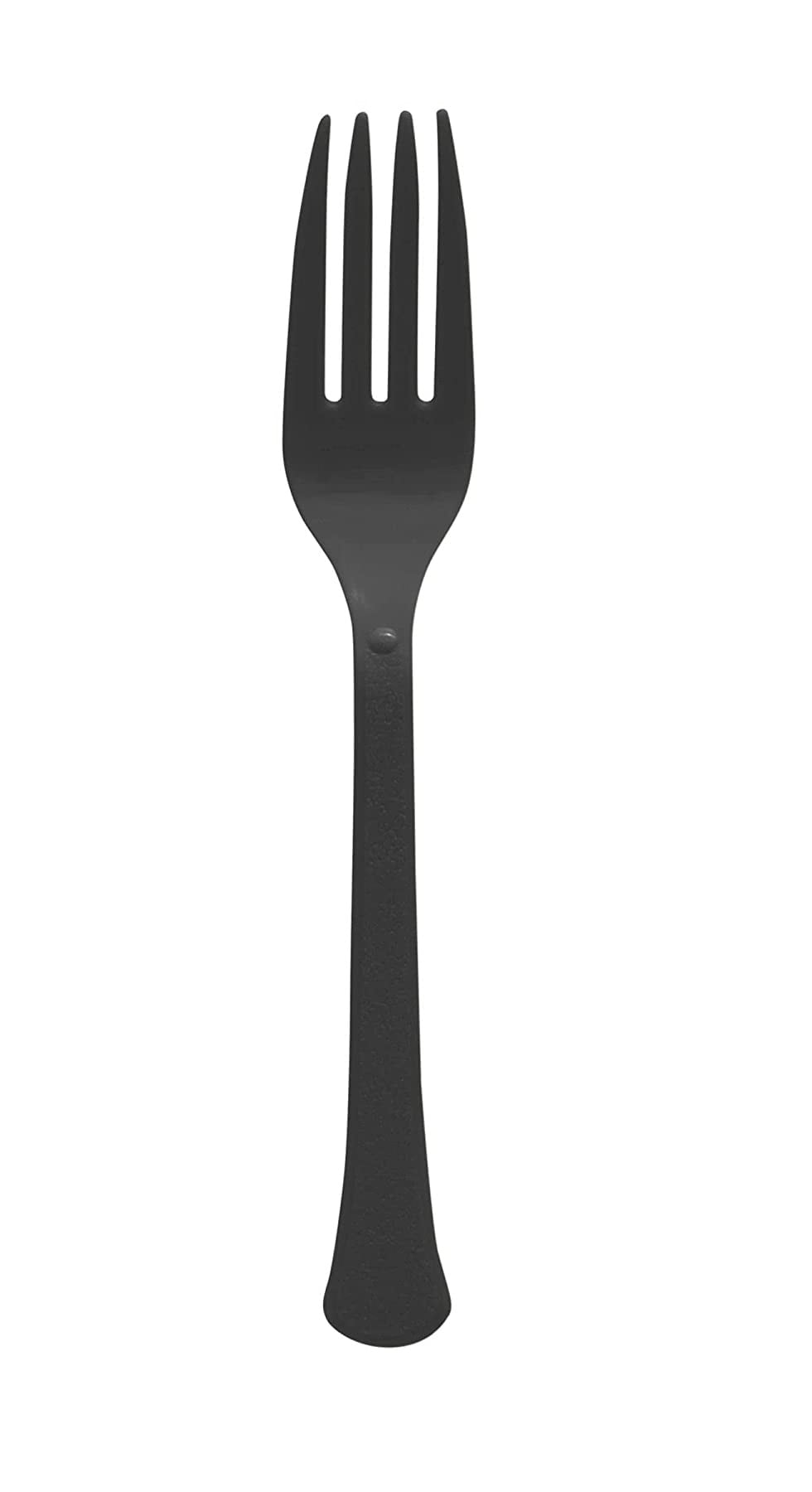 Amscan 8017 Solid Heavyweight Plastic Forks, Jet Black, 50 Forks Per ...
