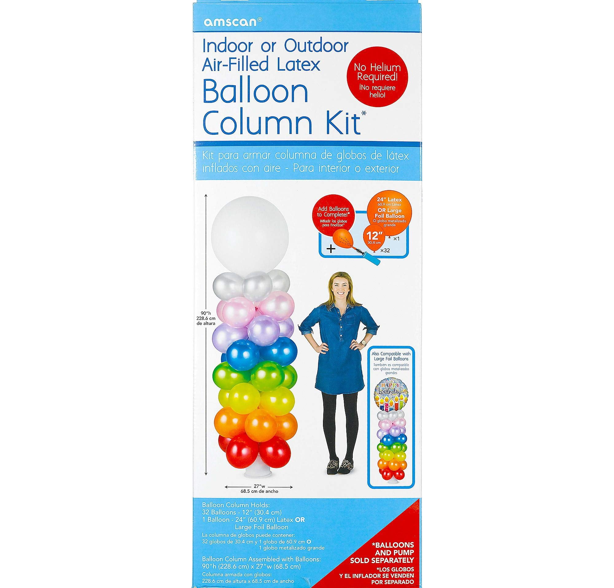Amscan Air-Filled Latex Balloon Column Kit Party Supplies, One Size ...
