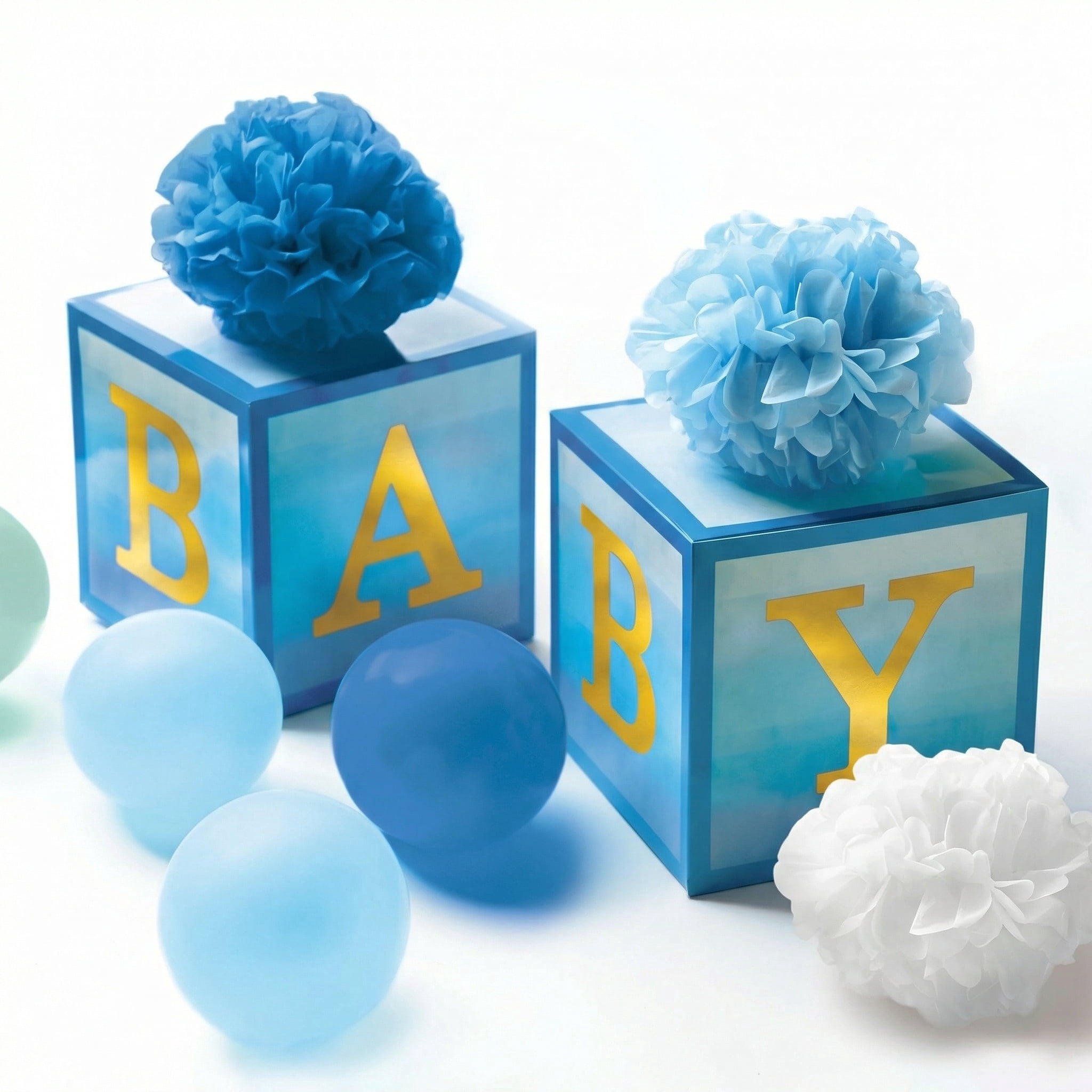 Amscan Blue Table Boxes Decorating Kit for Baby Shower – Set of 2 ...