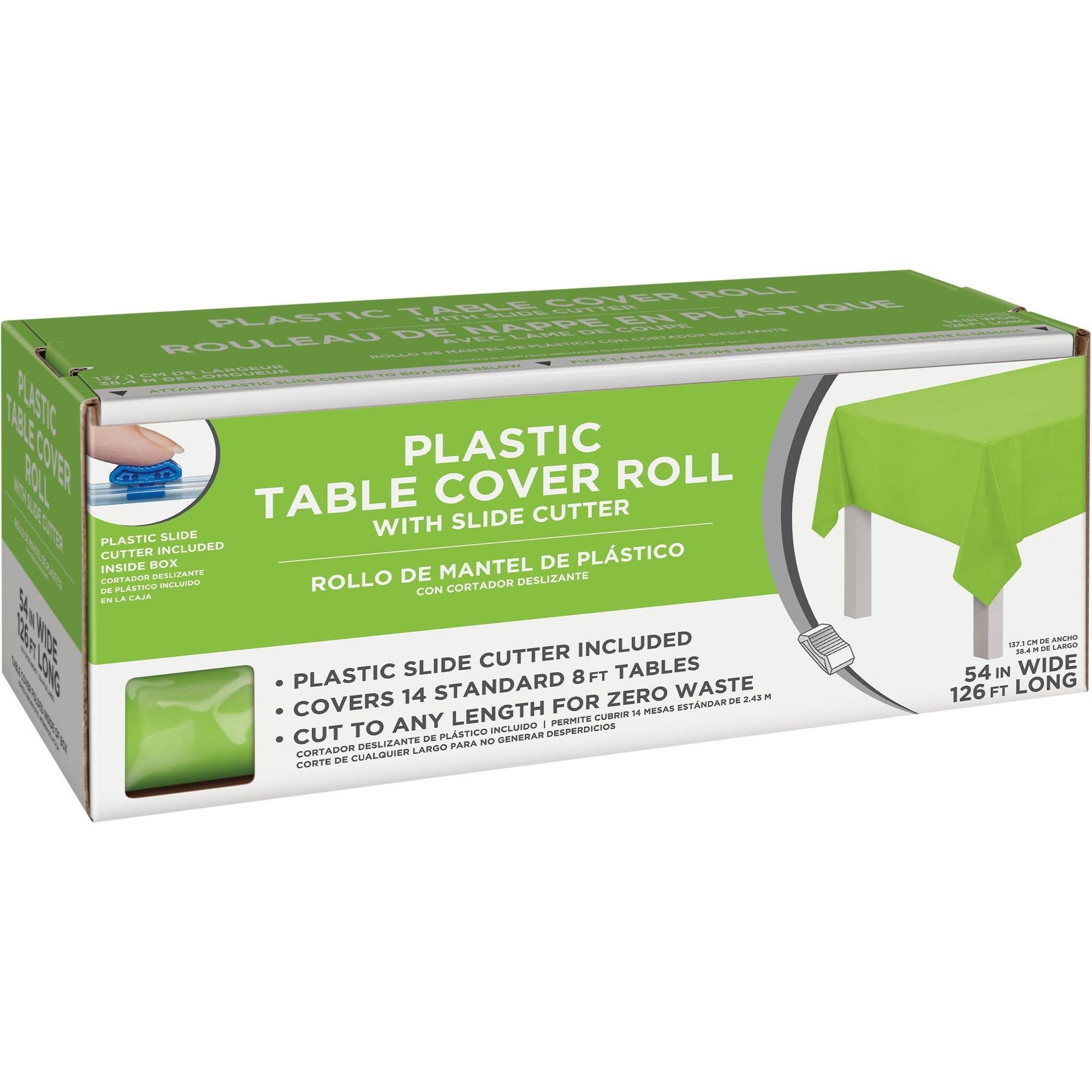 Amscan Boxed Plastic Table Roll, Kiwi Green, 54" x 126’ - Walmart.com