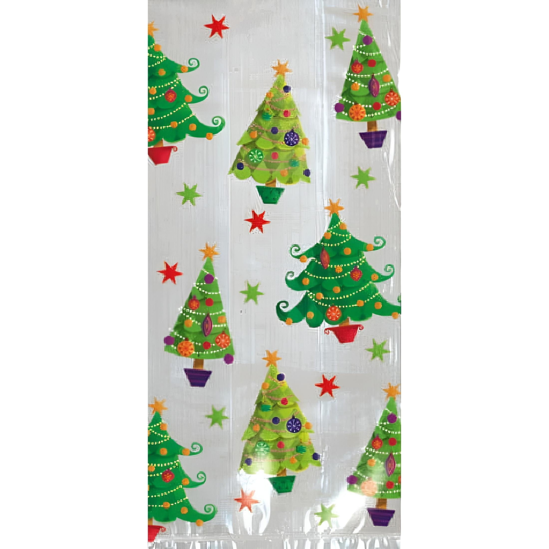Amscan Christmas Tree Small Cellophane Party Bags, 9-1/2"H x 4"W x 2"D ...