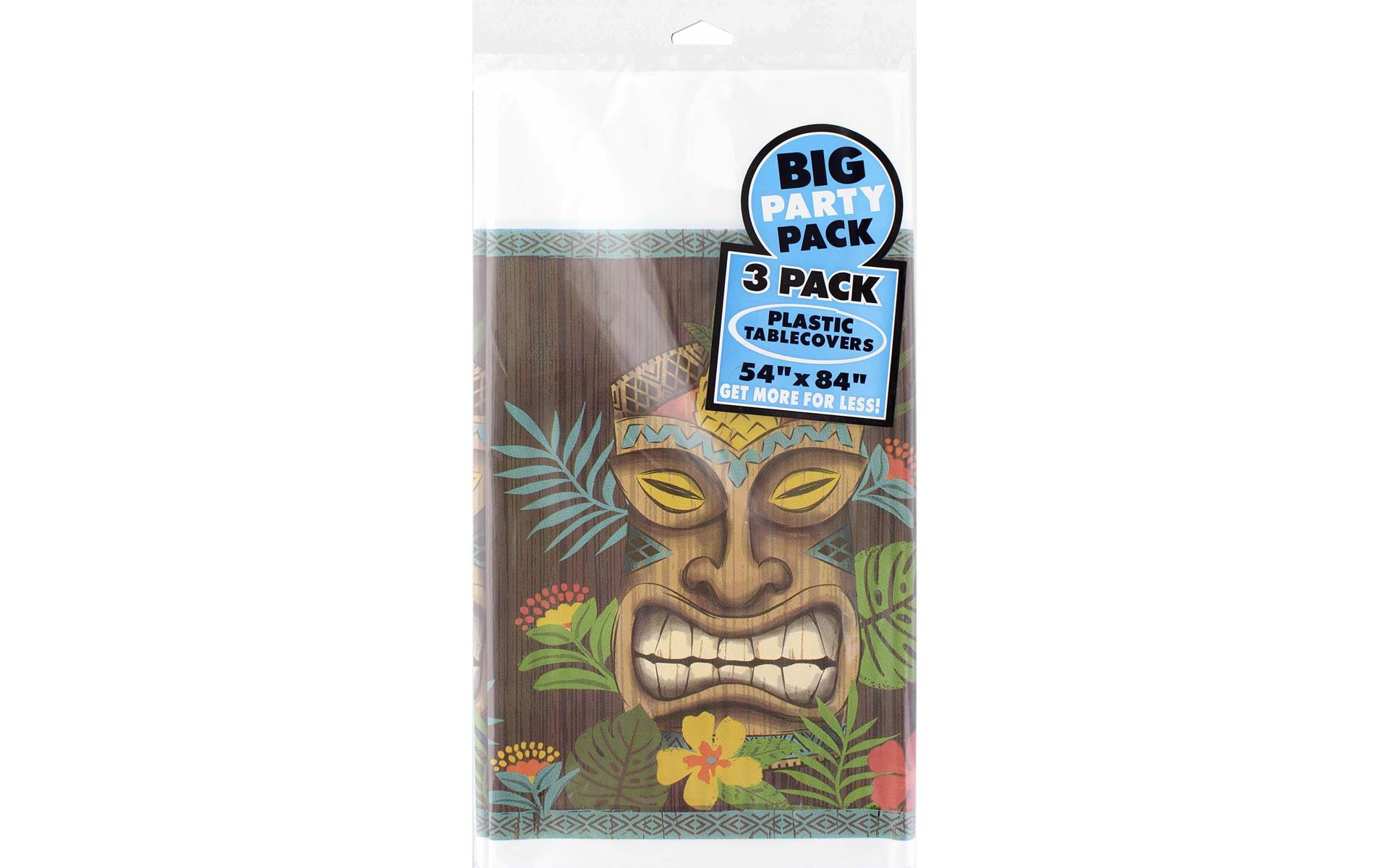 Amscan Collection Summer Luau Tablecover 54"x 84" Vintage Tiki 3pc ...