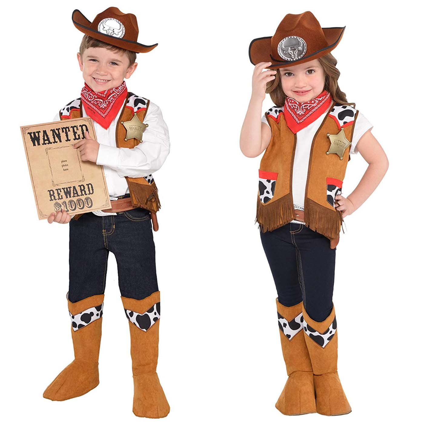 Amscan Cowboys Costume Kit for Boys with Accessories for Children, Size ...