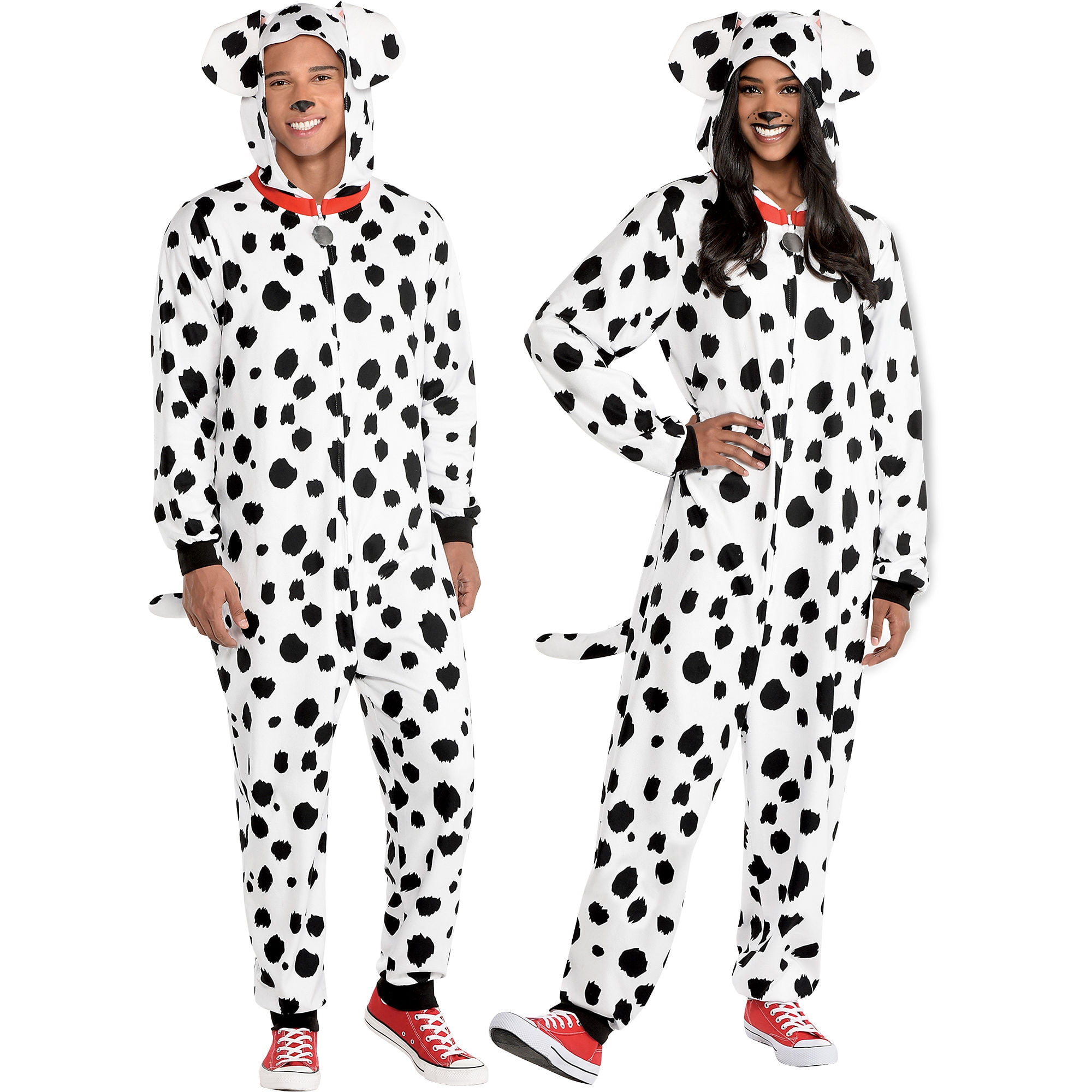 Amscan Dalmatian Dog One Piece Zipster Halloween Costume for Adults ...