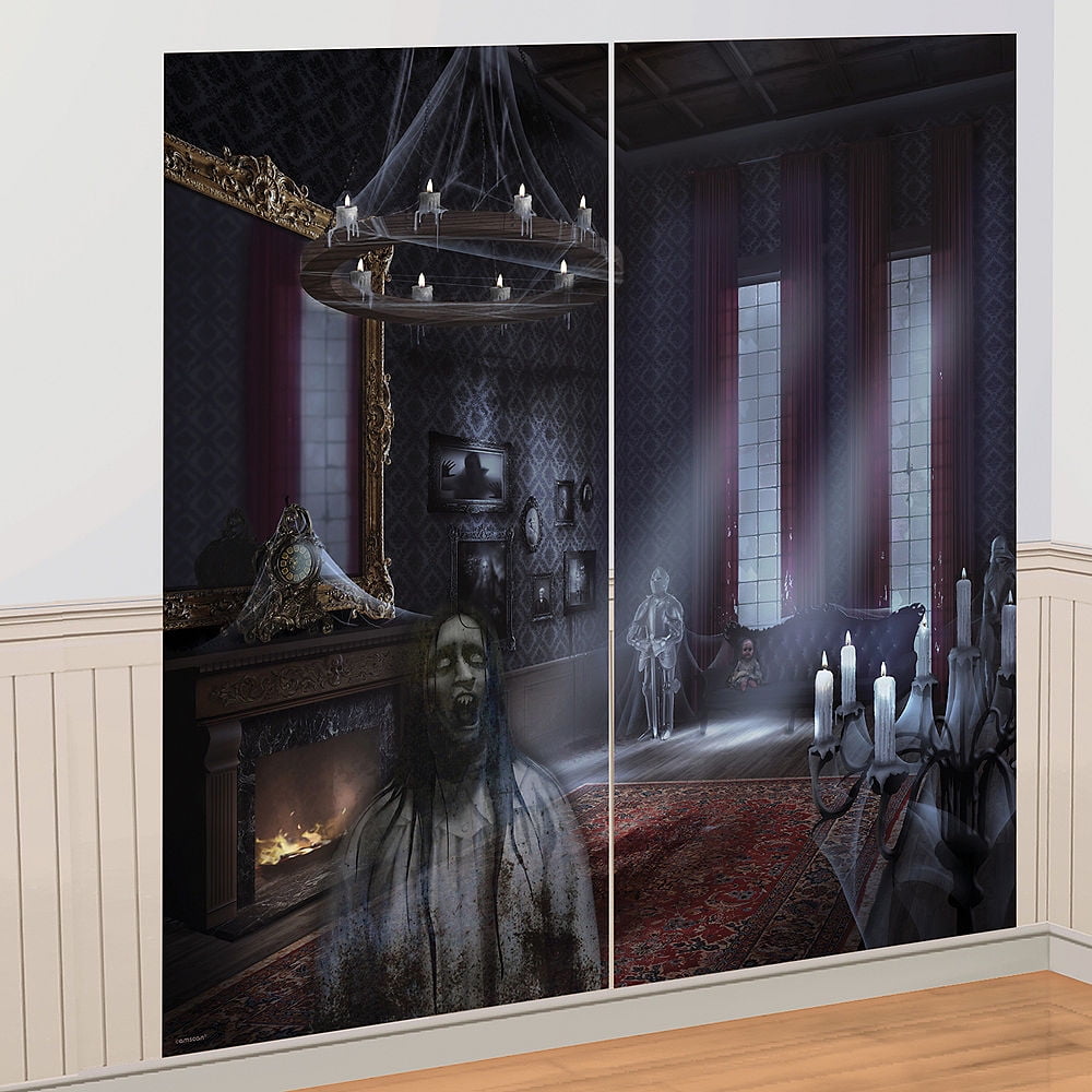 Amscan Dark Manor Home Sweet Haunted Home Scene Setter Wall Kit