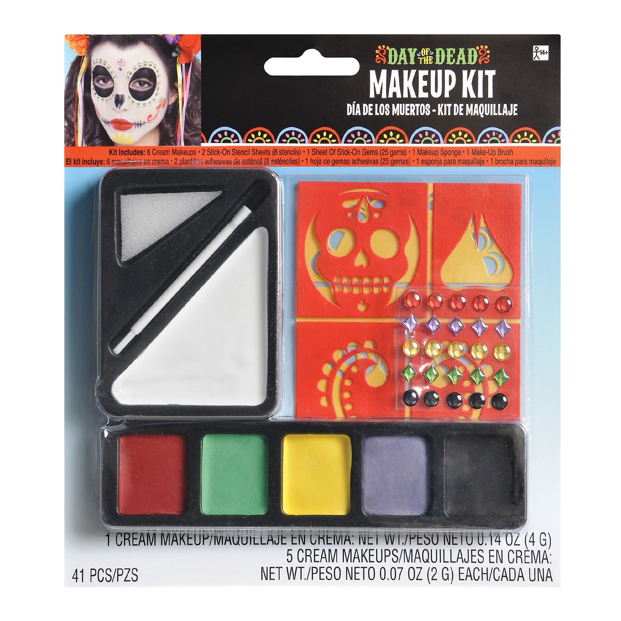 Amscan Day of the Dead Adult Non-Toxic 8-Piece Body Paint Makeup Kit ...