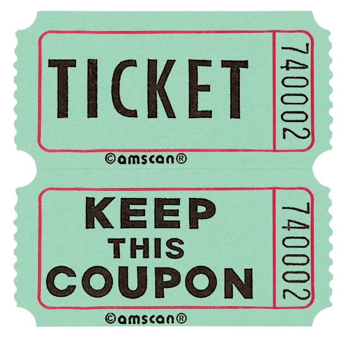 Amscan Double Ticket Roll, 6-1/2"H x 6-1/2"W x 2"D, Green, 2,000 ...