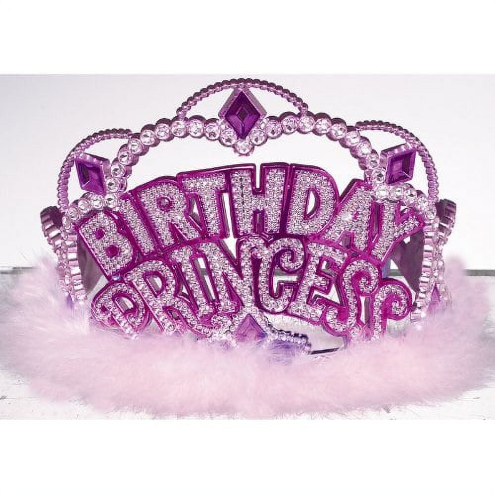 Amscan Electroplated Plastic Tiara with Marabou for Birthday Princess ...
