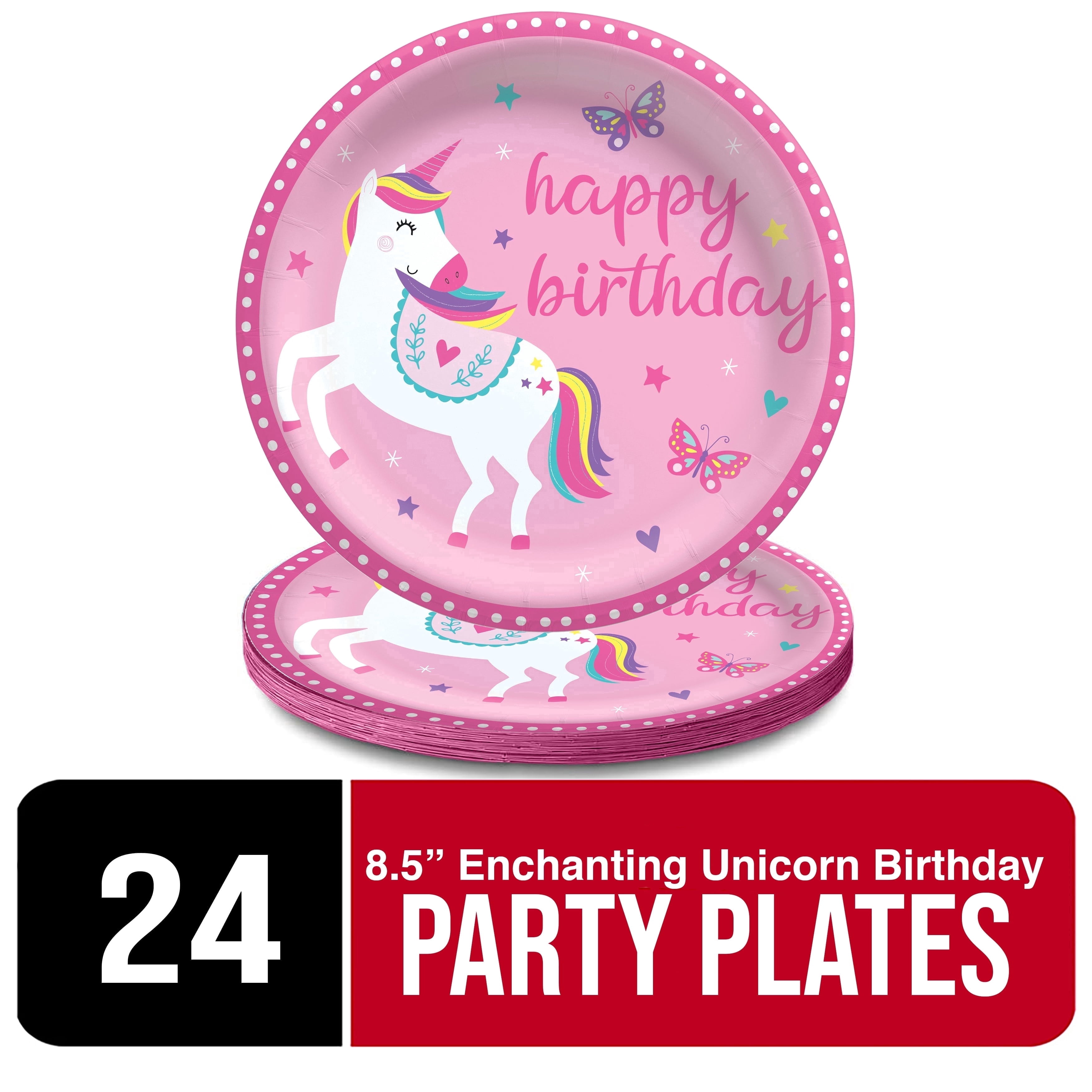 Amscan Enchanting Unicorn Birthday Paper Plates – 8.5" | 24 Count ...