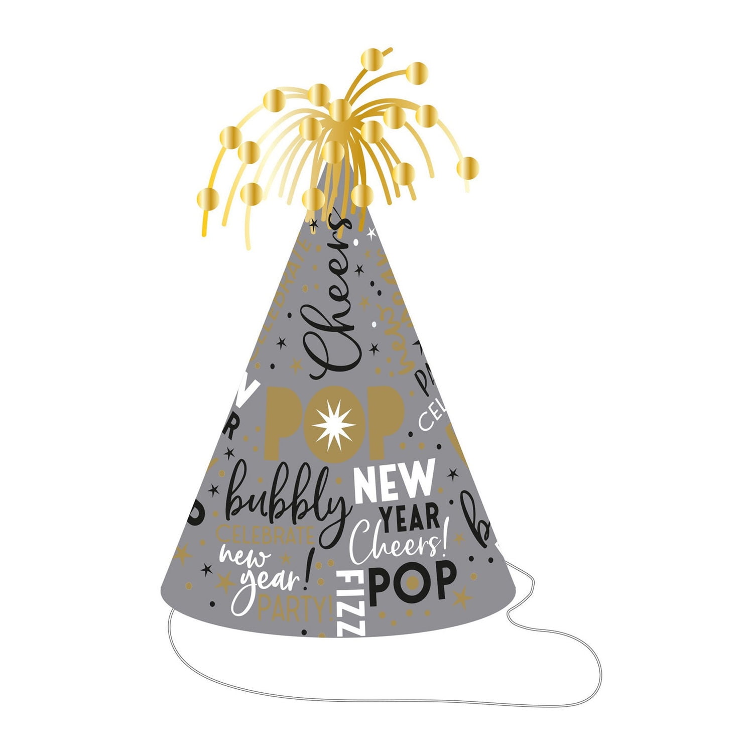 Amscan Foil Cone New Year Party Hat - Walmart.com