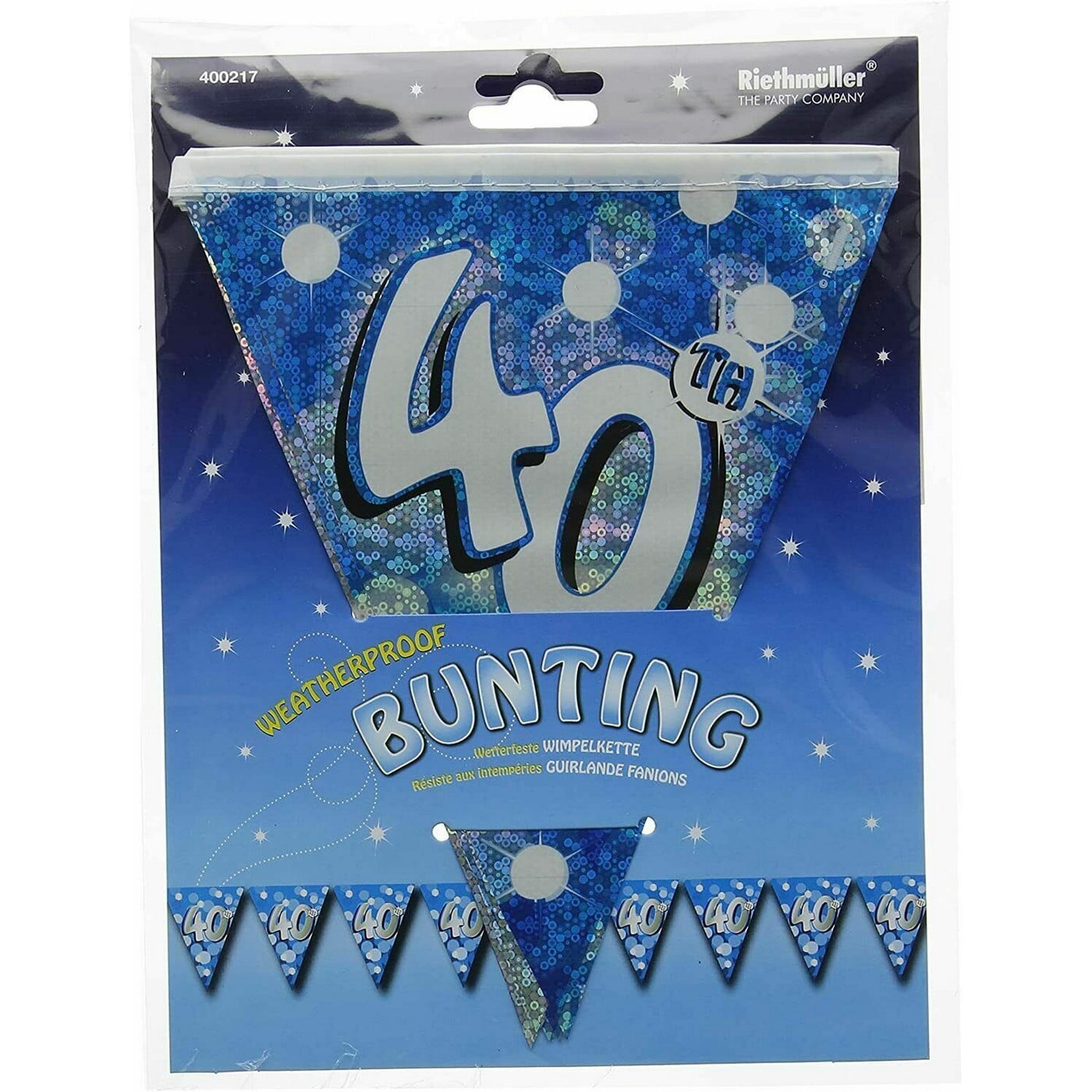Amscan Foil Sparkle 40th Birthday Bunting - Walmart.com