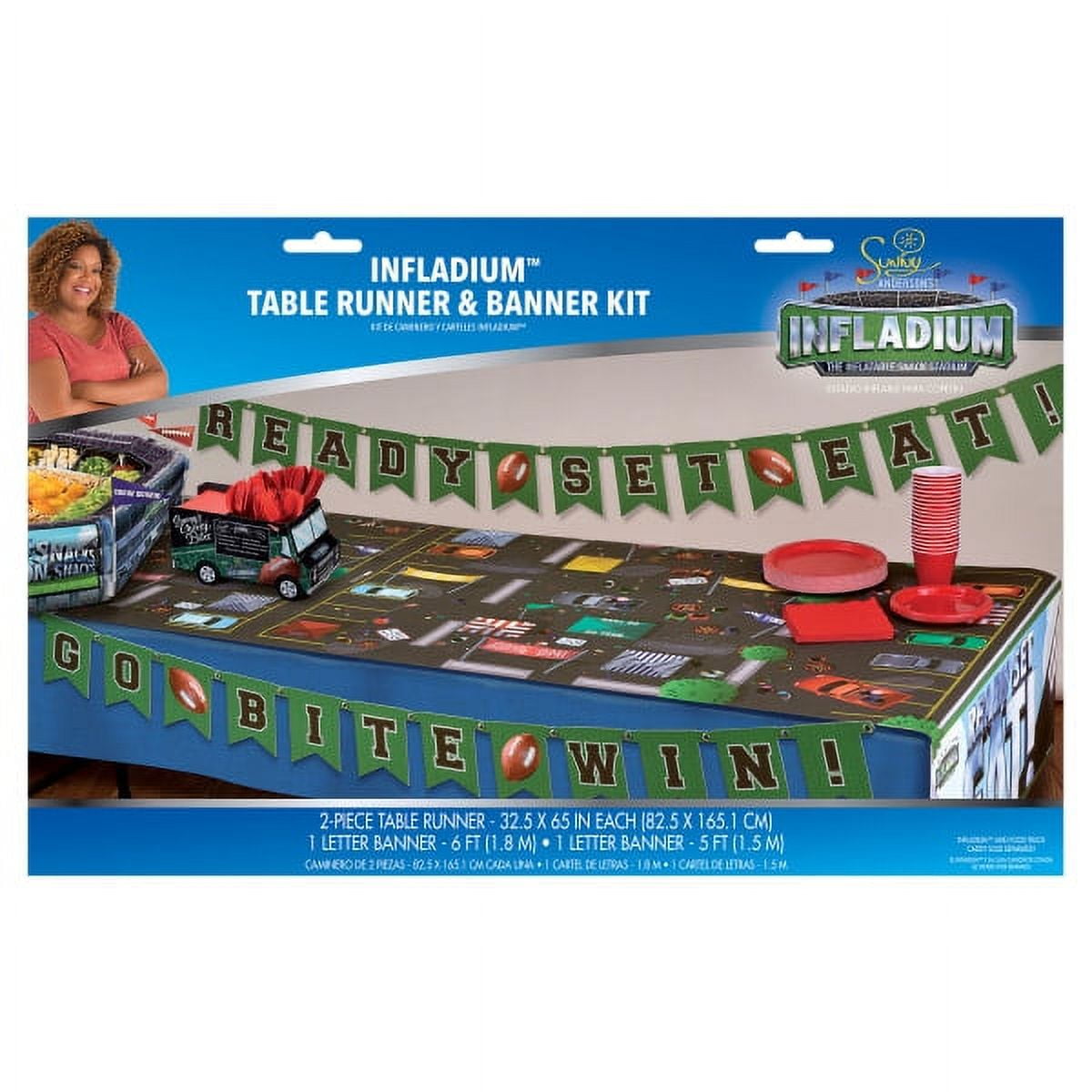 Amscan Football Infladium Tailgating Table Runner and Banner Kit ...