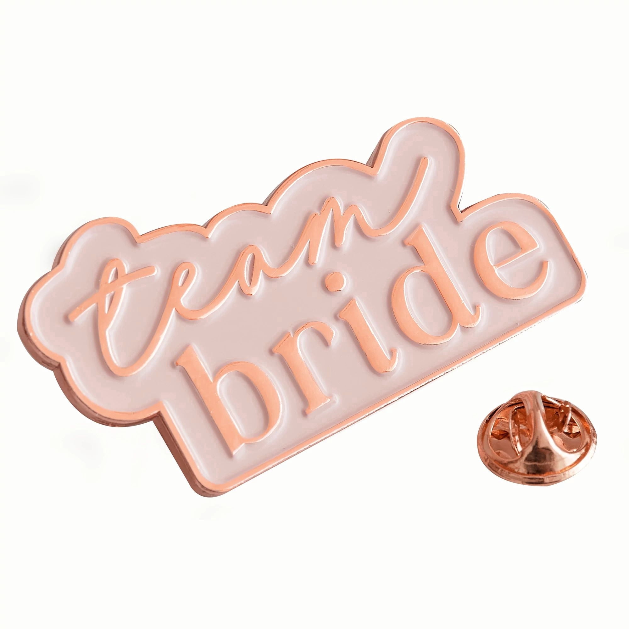 Amscan Ginger Ray “Team Bride” Enamel Pins – White & Rose Gold – 10 ...