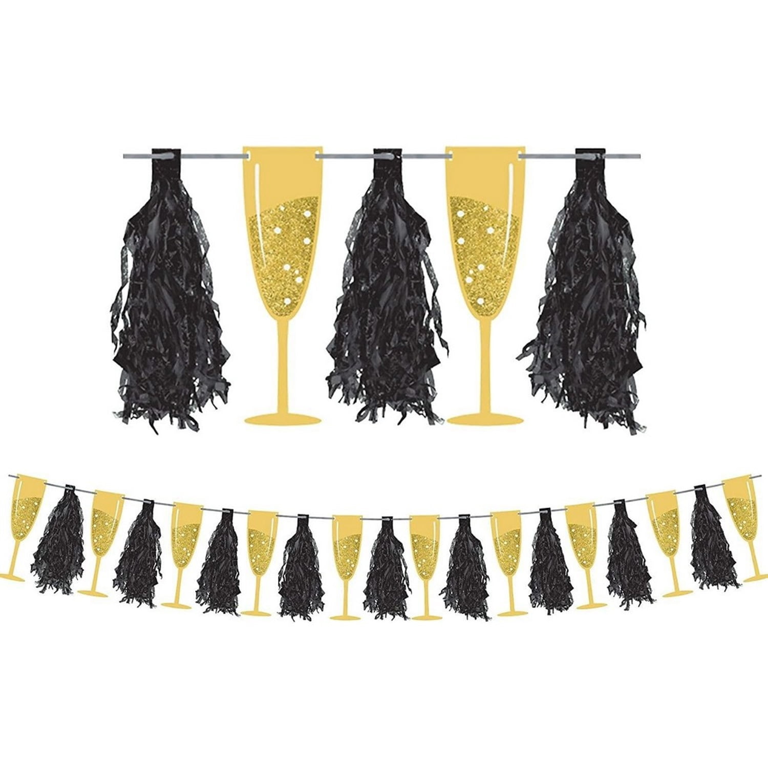 Amscan Glitter Champagne Flute Banner - Walmart.com