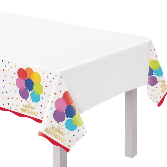 Amscan Go Brightly Rainbow Celebration Table Cover, 54" x 108 ...
