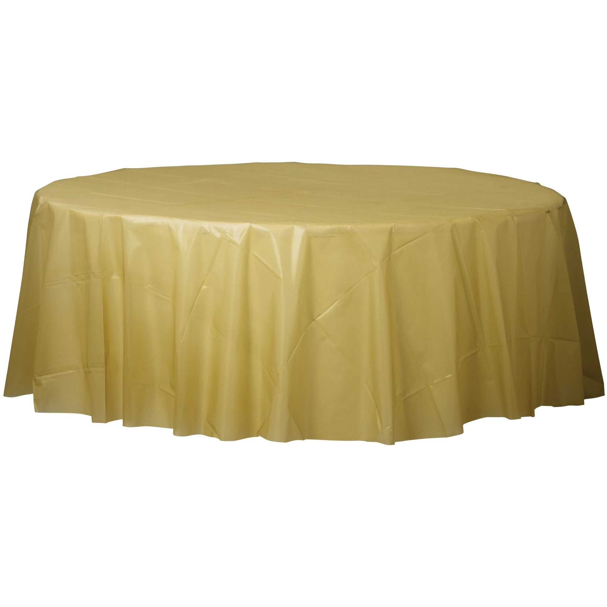 Amscan Gold Round Flannel Back Table Cover – 84" Round, 2 Count ...