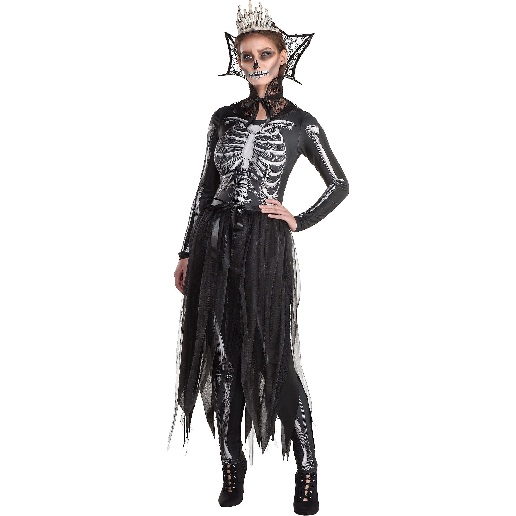Amscan Gothic Skeleton Queen Halloween Costume for Women, Extra Large ...