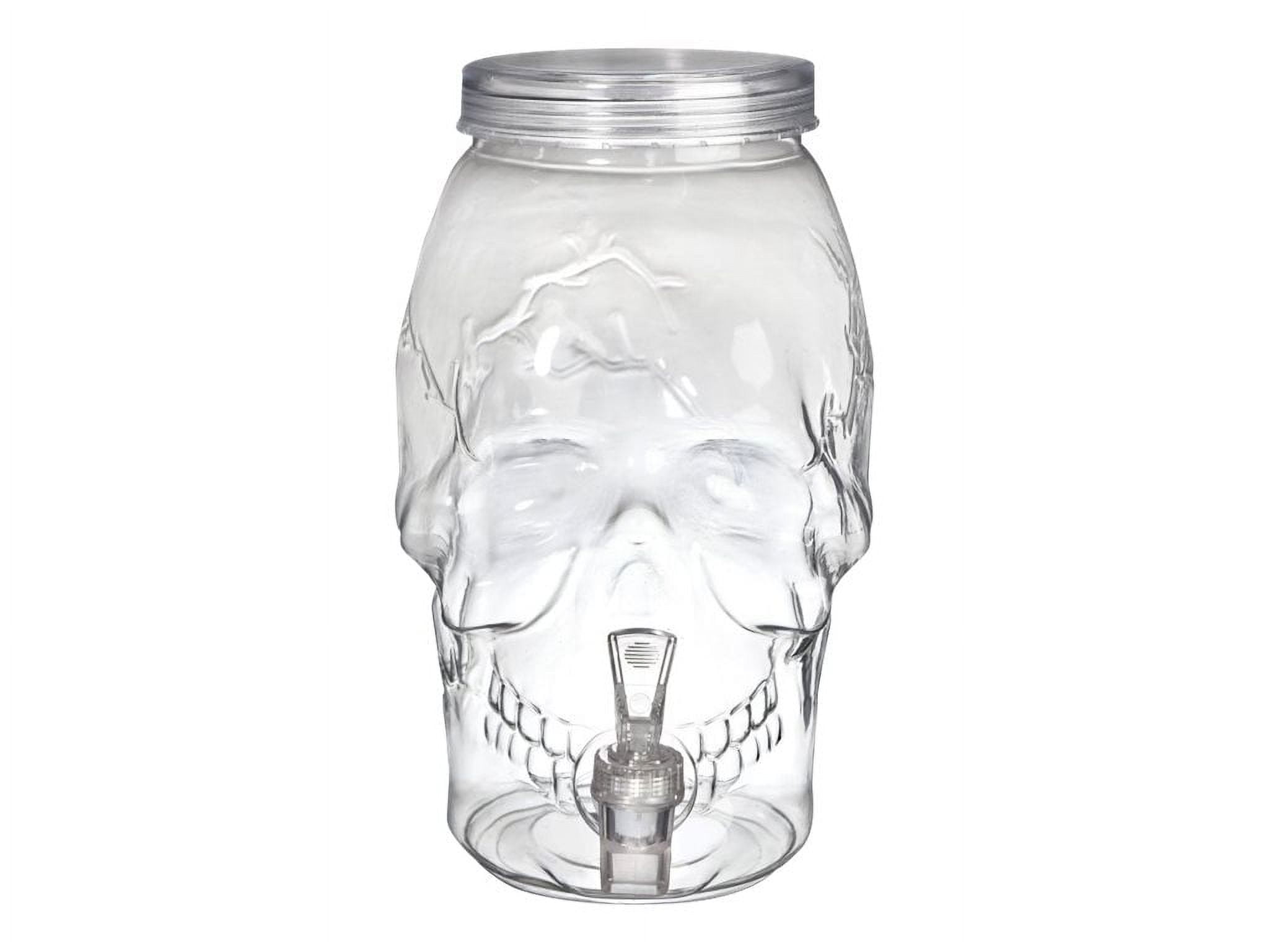 Amscan Skull Plastic Drink Dispenser for Halloween, 1 Gallon, Clear with Spout - Walmart.com