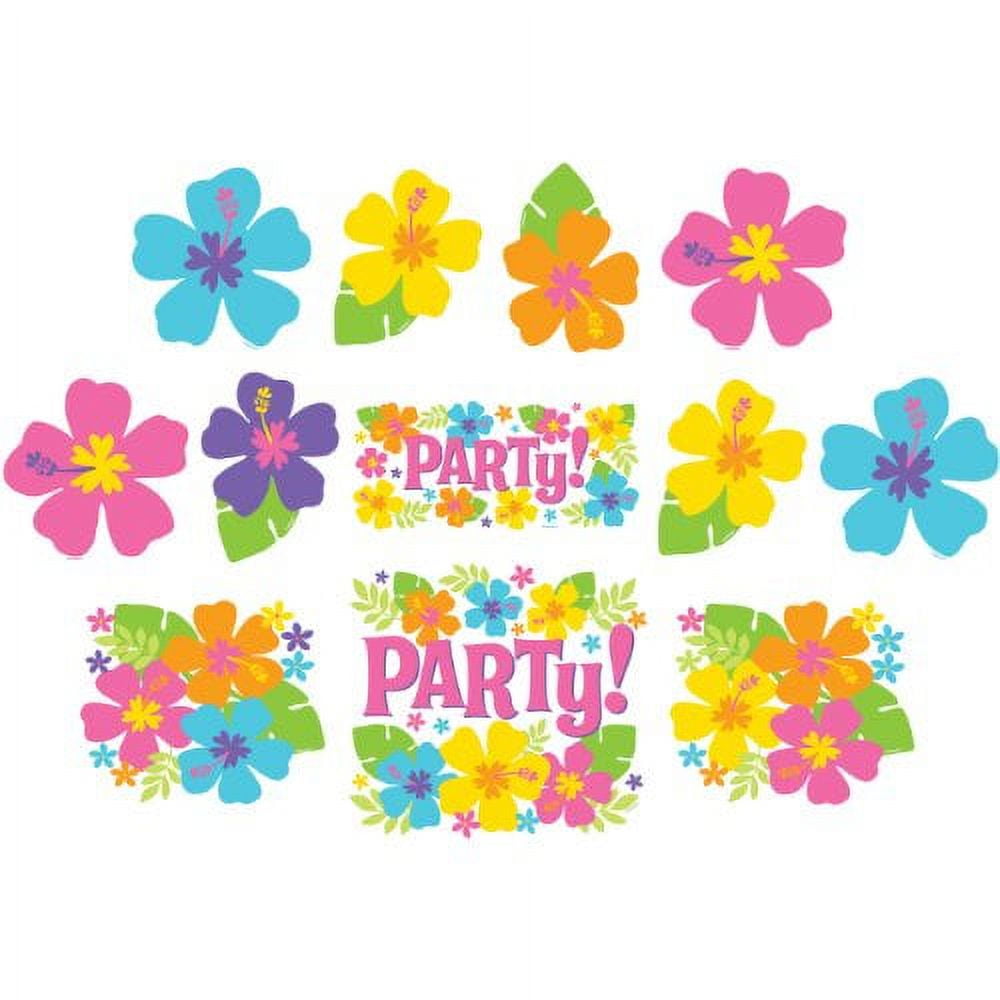 Amscan Hawaiian Summer Luau Party Assorted Hibiscus Cutout Wall ...