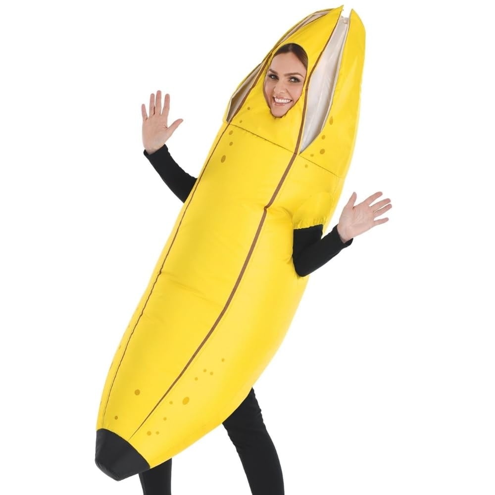 Amscan Inflatable Banana Costume with battery operated fan Adult ...