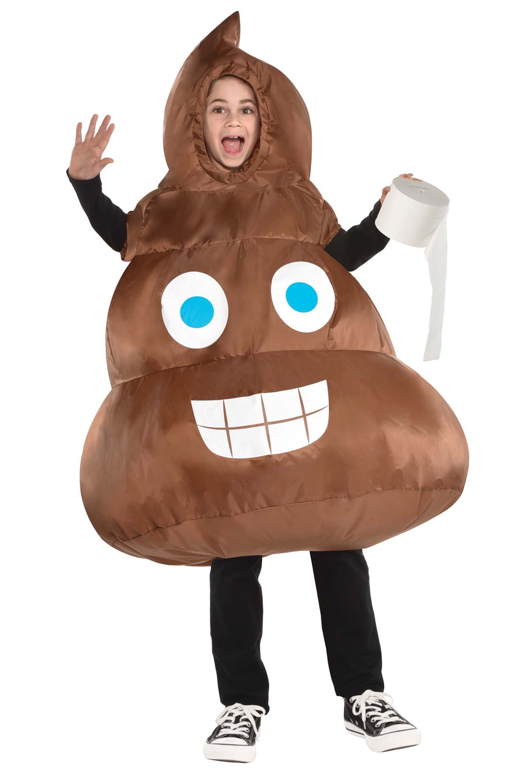 Amscan Inflatable Poop Emoji Costume for Kids with Battery Operated Fan ...