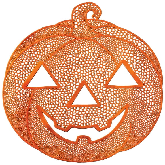 Amscan Jack O'Lantern Vinyl Placemats, 15", Orange, Pack Of 4 Placemats ...