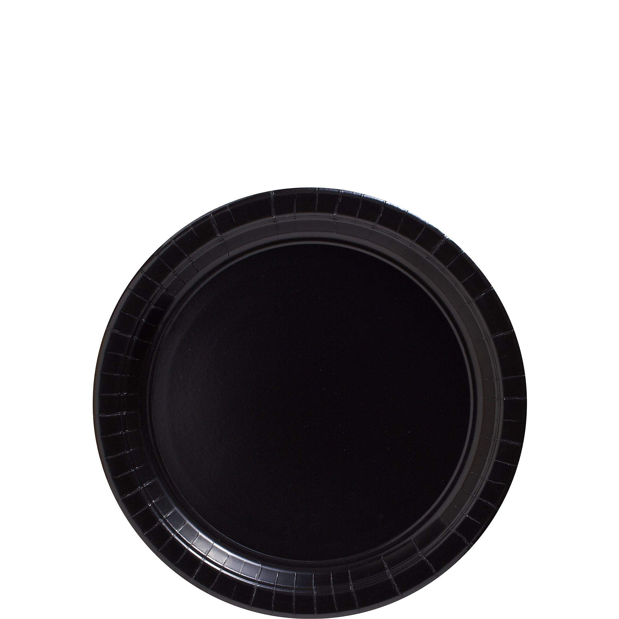 Amscan Jet Black Dessert Paper Plates Big Party Pack - 6 3/4', 50ct ...