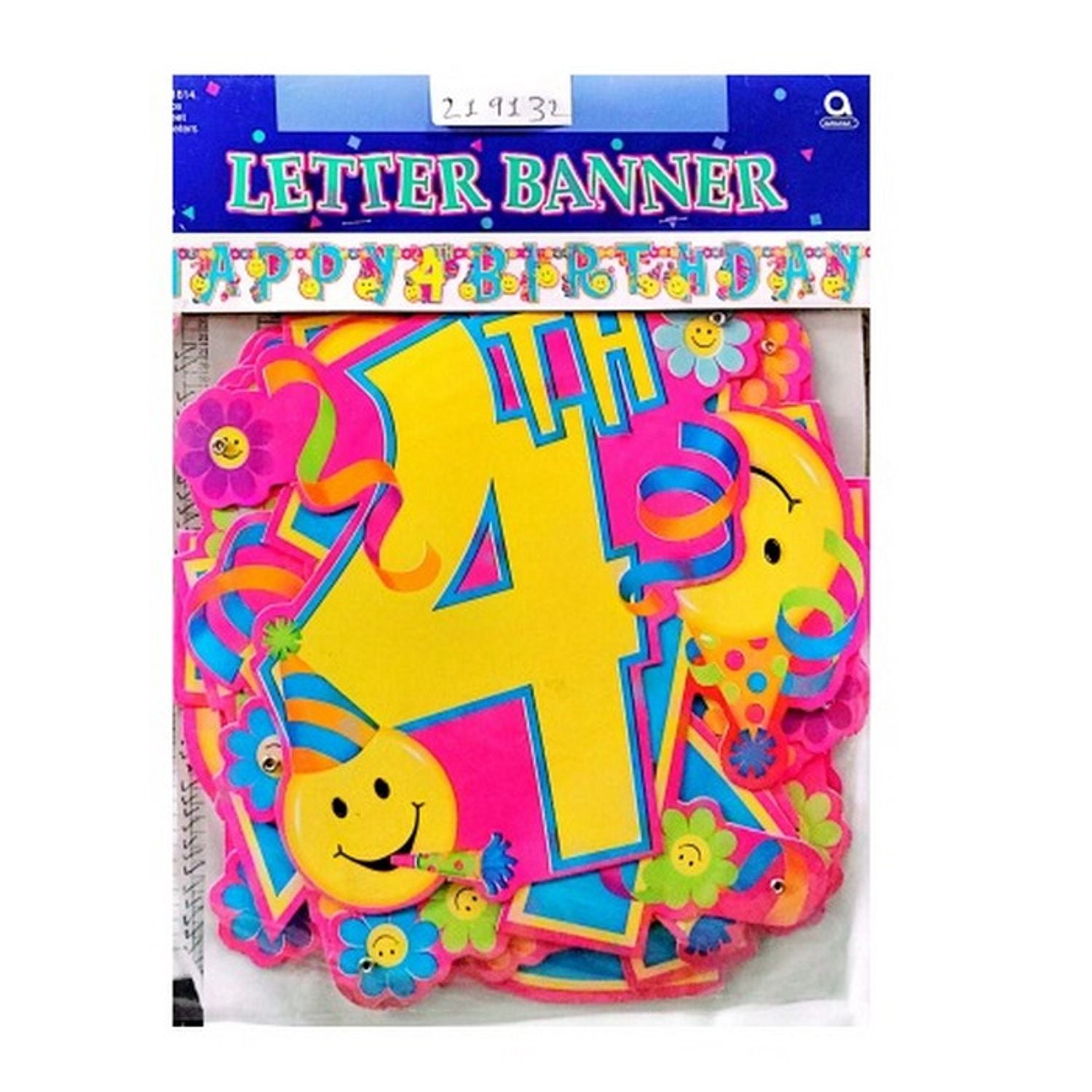 Amscan Letter 4th Birthday Banner - Walmart.com