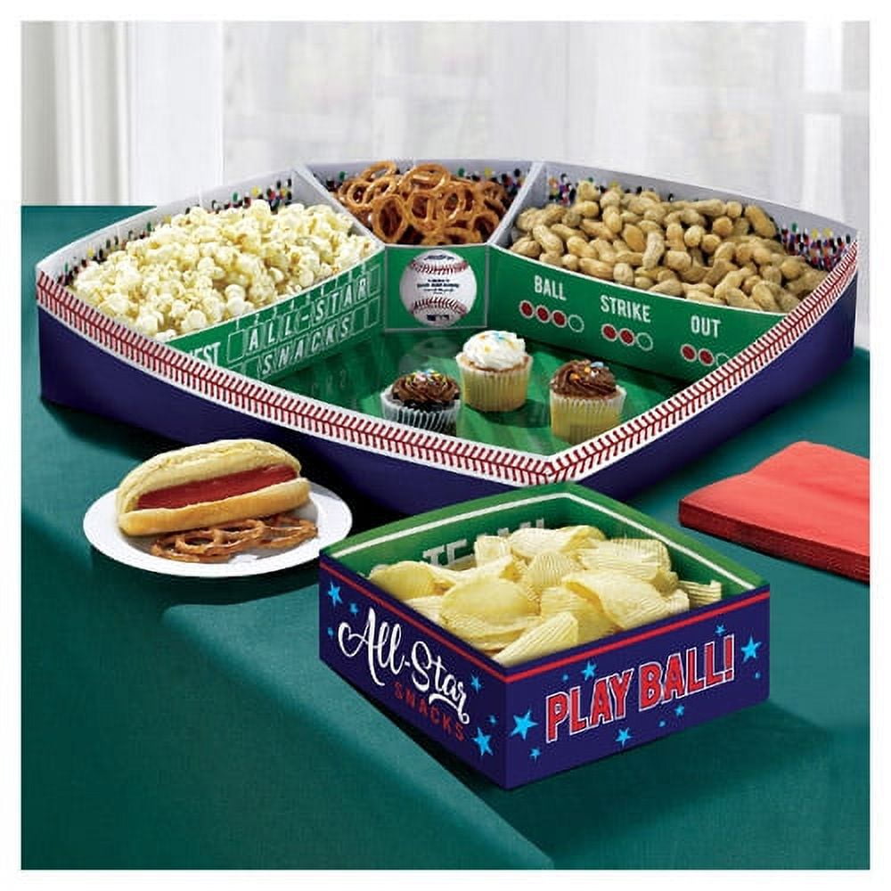 Amscan Major League Baseball Snack Stadium, 4-1/2"H x 19"W x 19"D, Blue ...