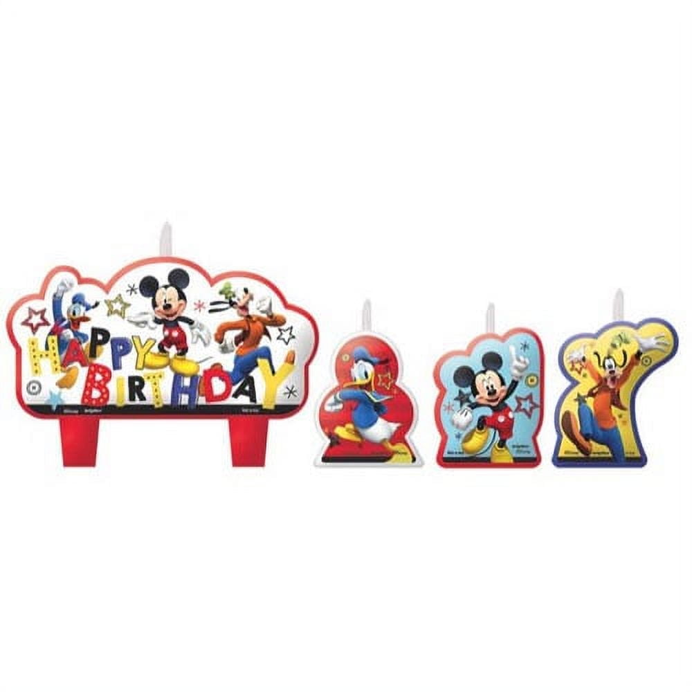 Mickey Mouse Happy Birthday Candle Set 4ct Pack - Walmart.com