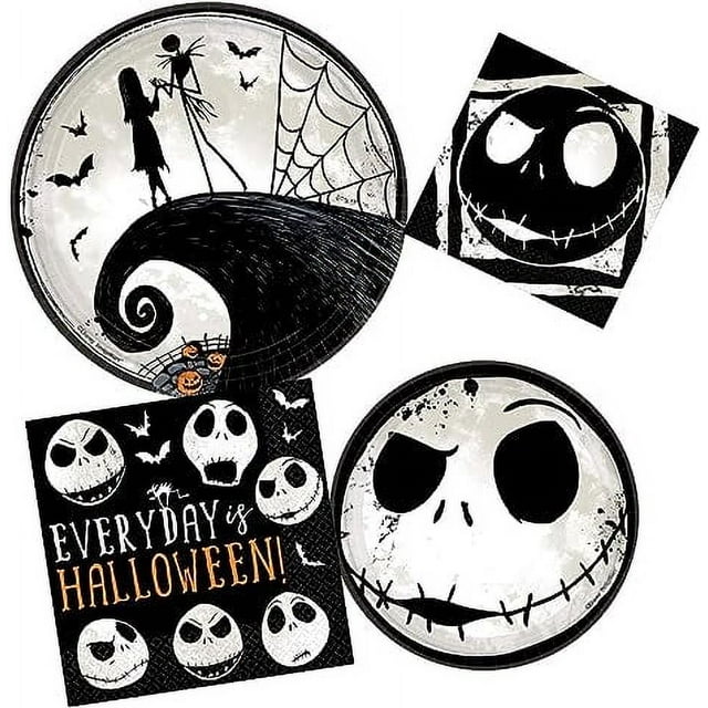 Amscan Nightmare Before Christmas Dinnerware Bundle Set - Dinner Plates ...