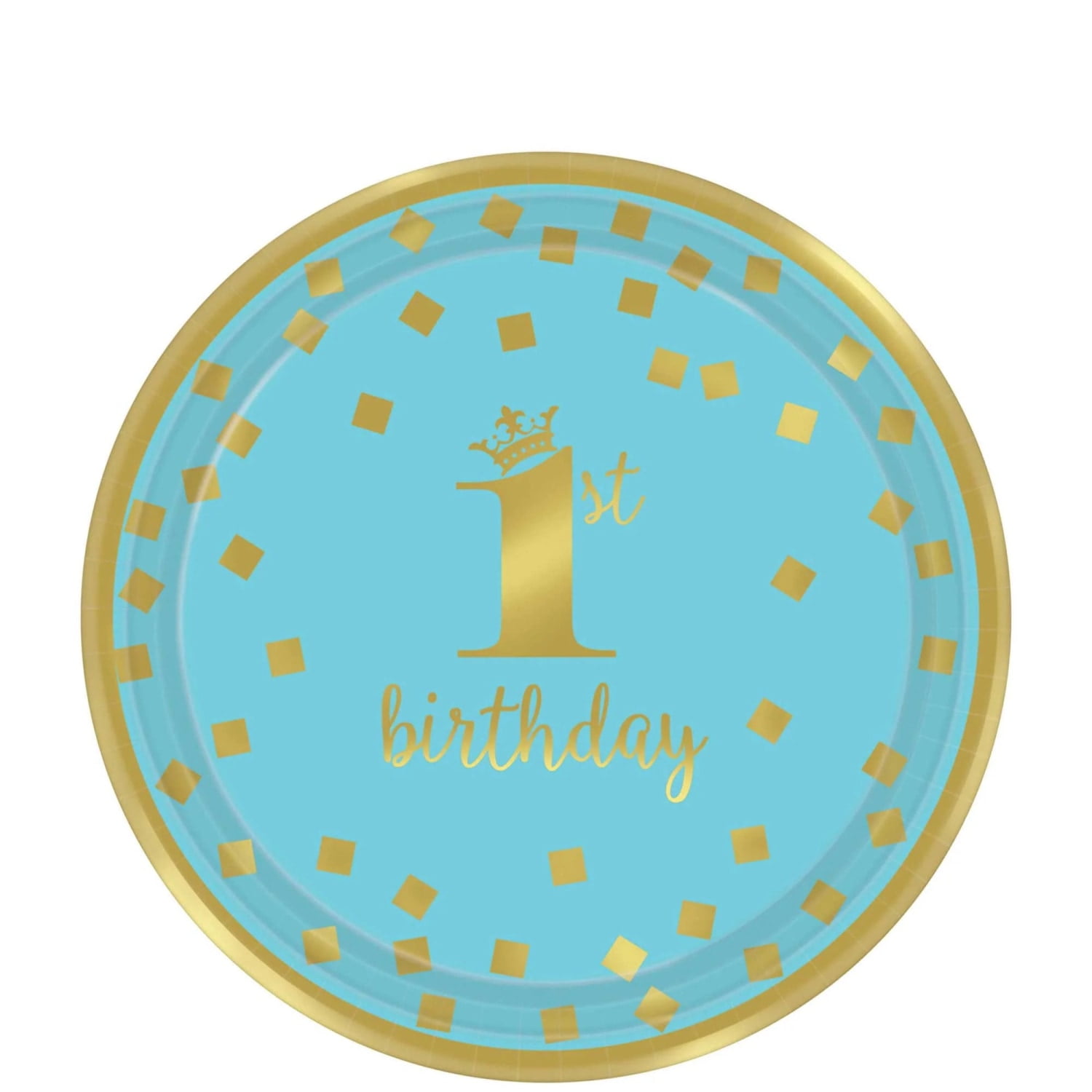 Amscan Paper Metallic 1st Birthday Party Plates (Pack of 8) - Walmart.com