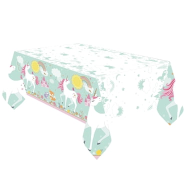 Plastic Rainbow Unicorn Party Tablecloth, 84 x 54in - Walmart.com