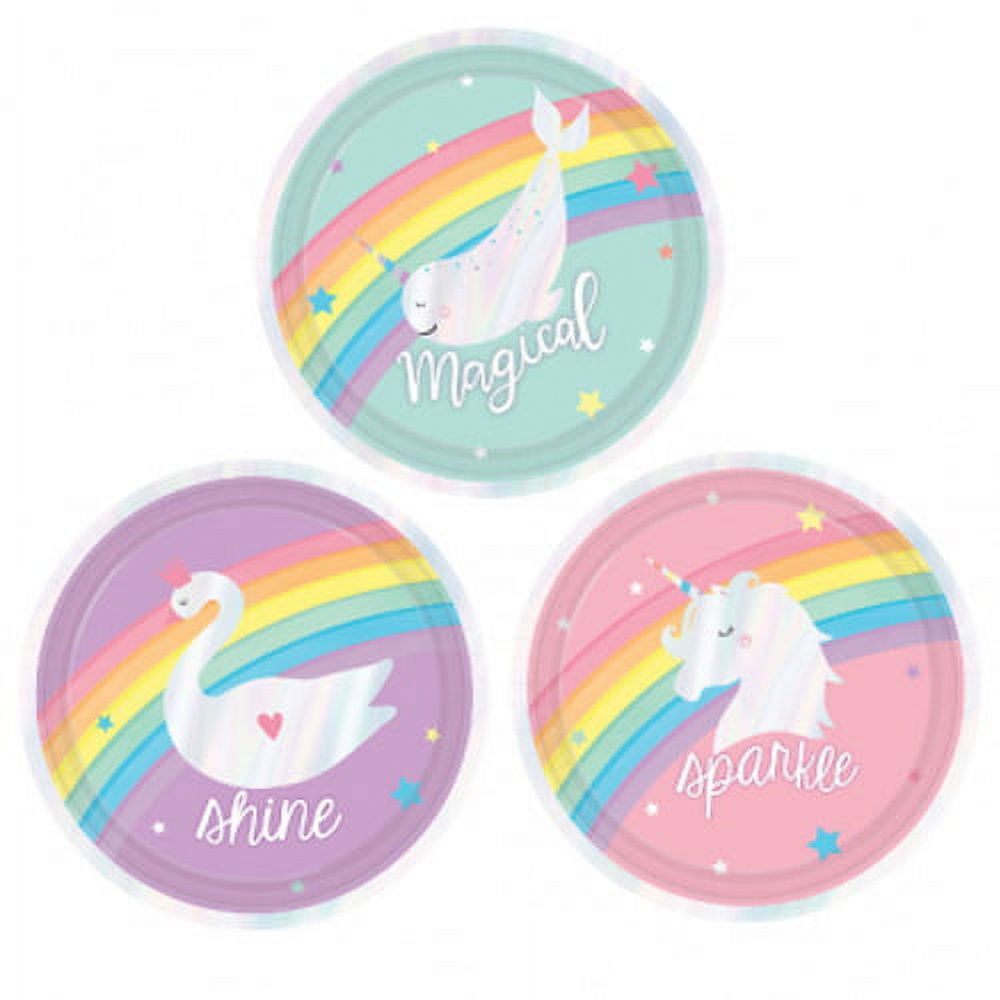 Amscan Plate 7" Rd Magical Rainbow - Walmart.com