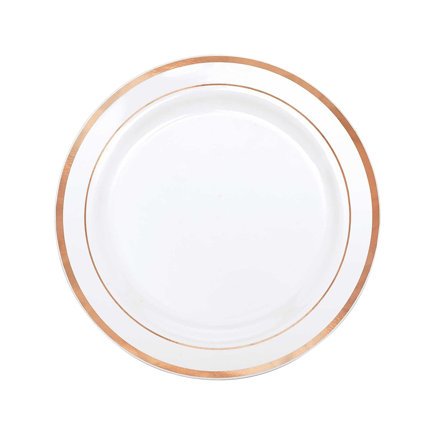 Amscan Premium Party Plate White with Rose Gold Trim (430547) - Walmart.com