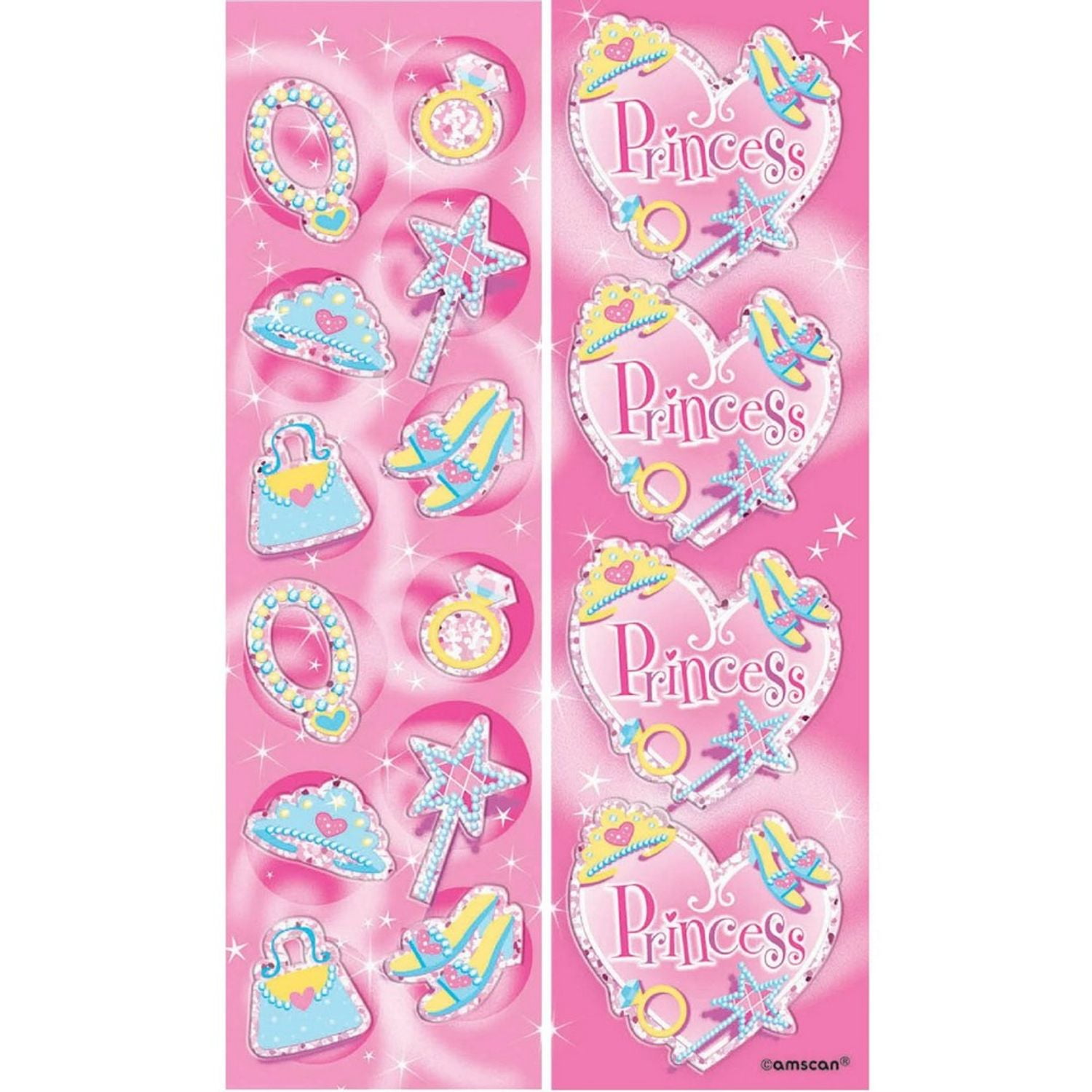 Amscan Princess Sticker Sheet (Pack of 8) - Walmart.com