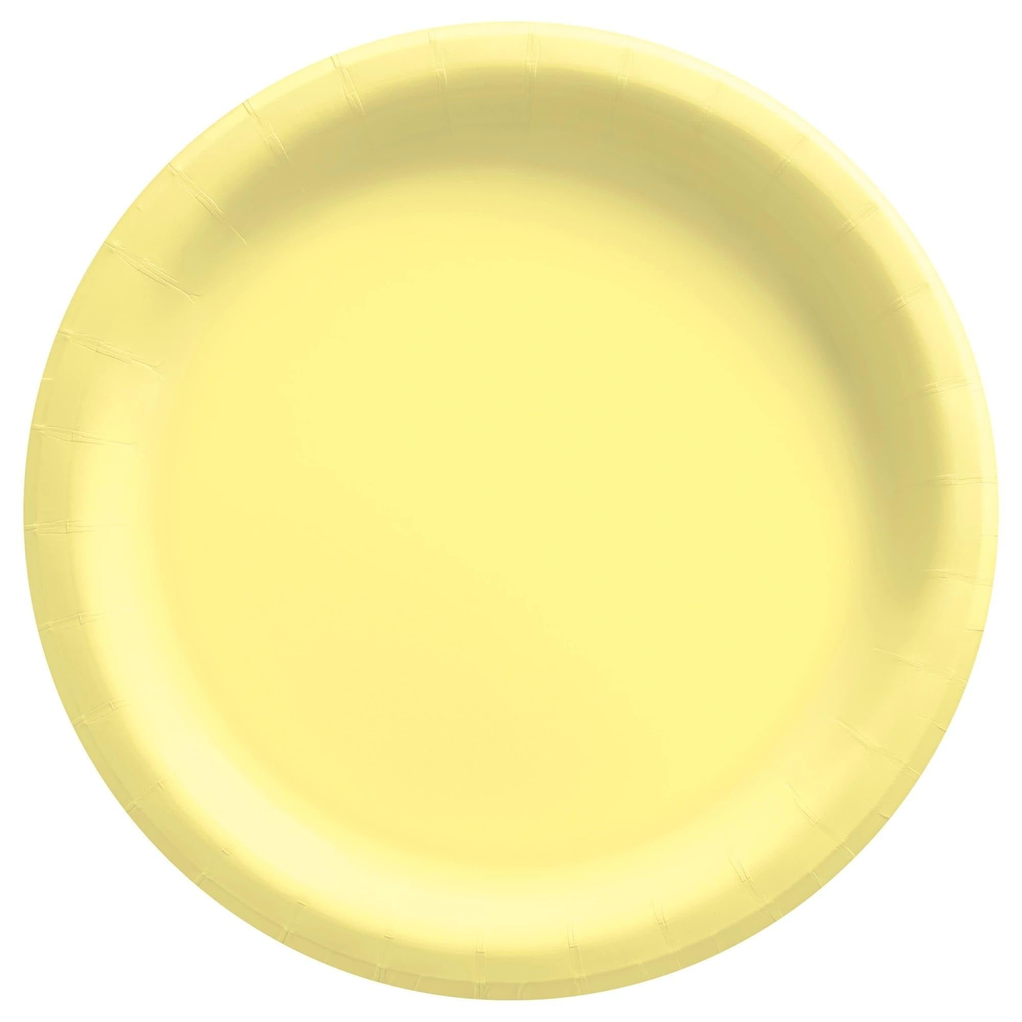 Amscan, Round Paper Plates, 6 3/4" 20 Ct, Light Yellow - Walmart.com
