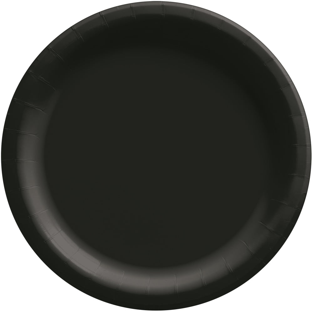 Amscan Round Paper Plates, 8-1/2", Jet Black, Pack Of 150 Plates ...