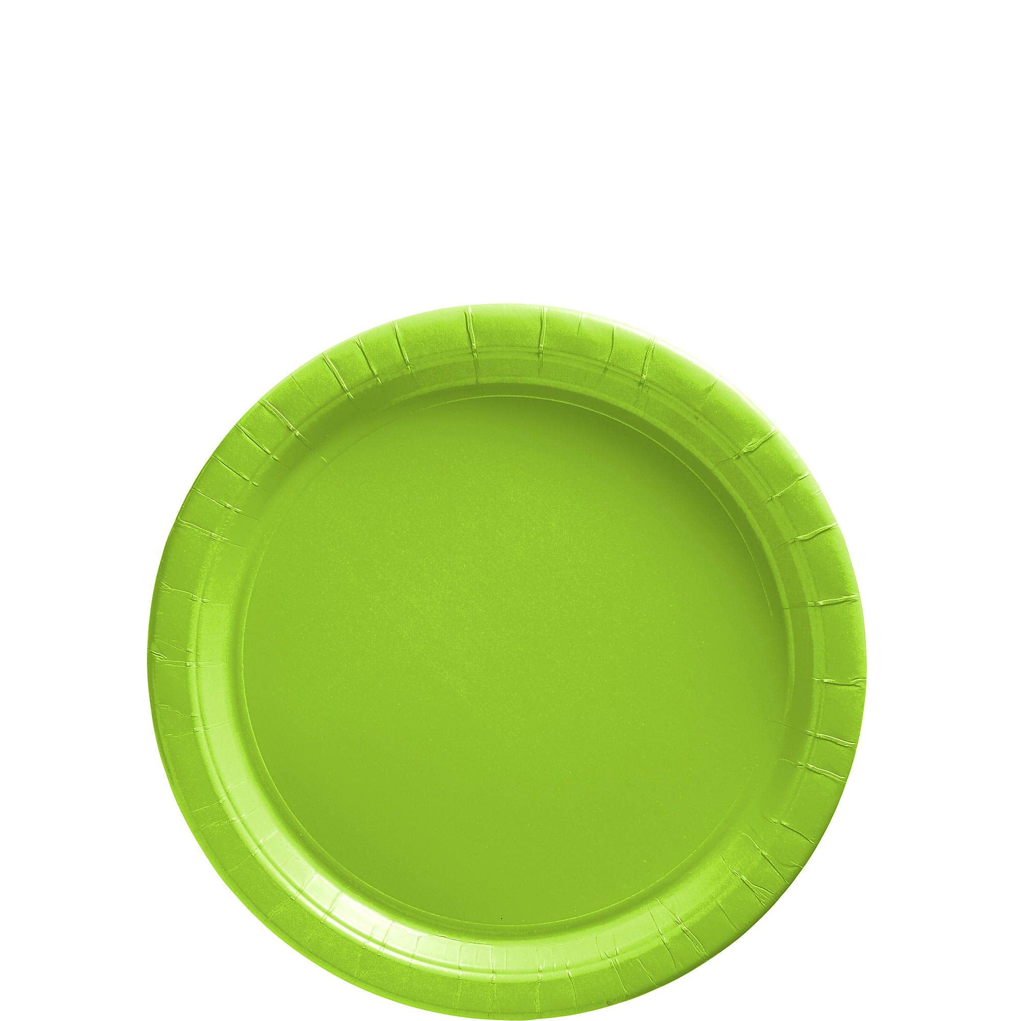 Amscan 640011.53 Kiwi Green Big Party Pack Paper Plates - 6 3/4", 50 Ct ...