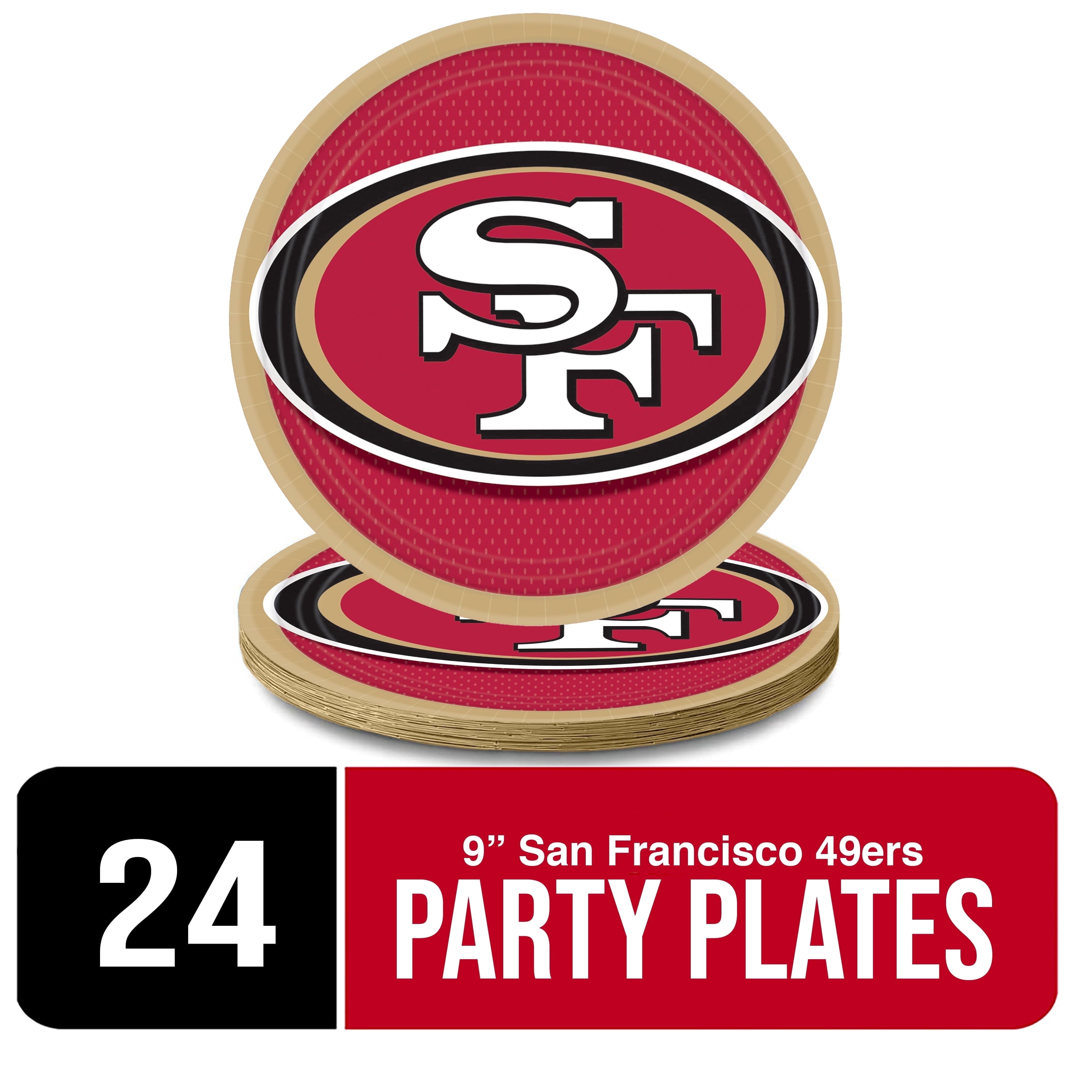 Amscan San Francisco 49ers NFL Paper Party Plates – 9" | 24 Count ...
